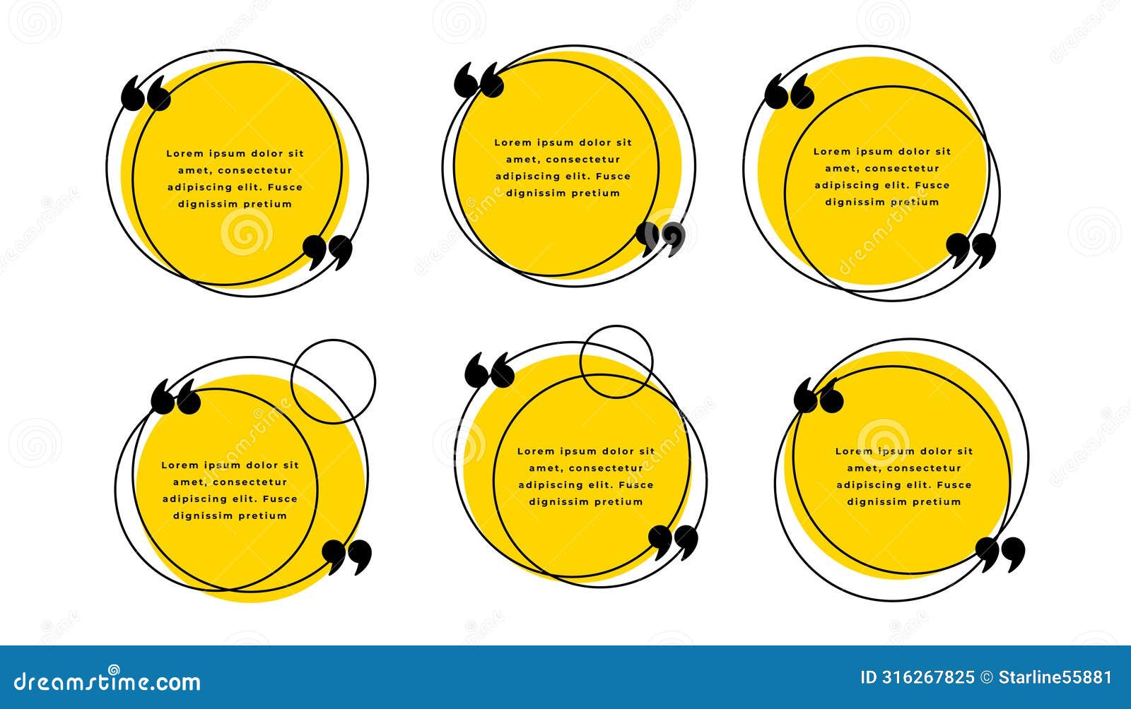 Collection of Inverted Comma Mark Bubble Icon for Web Content Stock ...