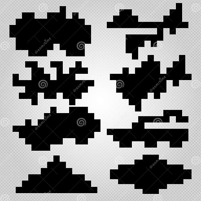 Collection of Isolated Abstract Pixel Symbols Stock Illustration ...