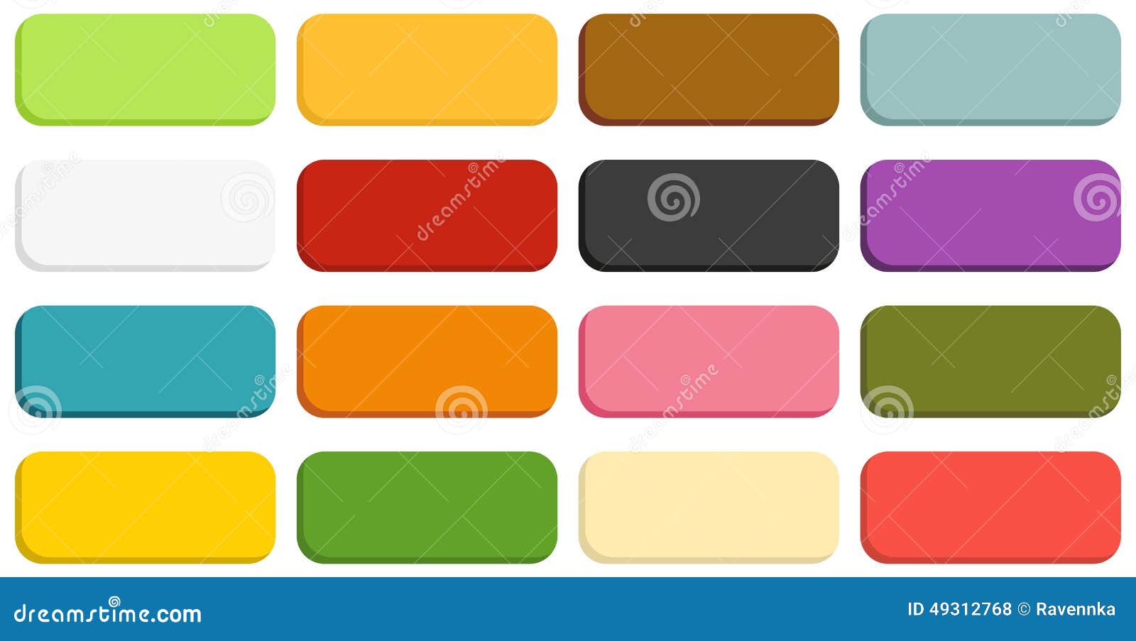 Collection of 16 Isolated Buttons Stock Illustration - Illustration of ...
