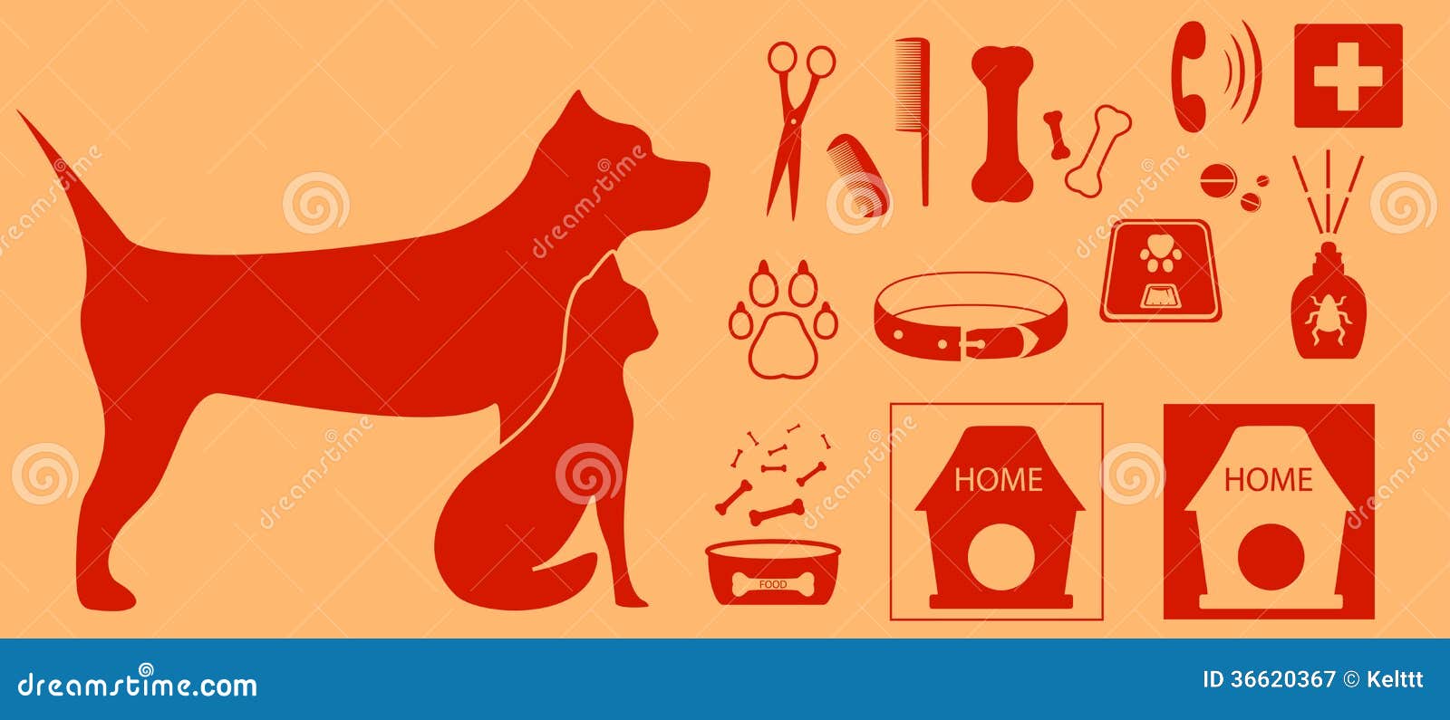 Collection Isolated Objects for Pet Stock Vector - Illustration of comb ...