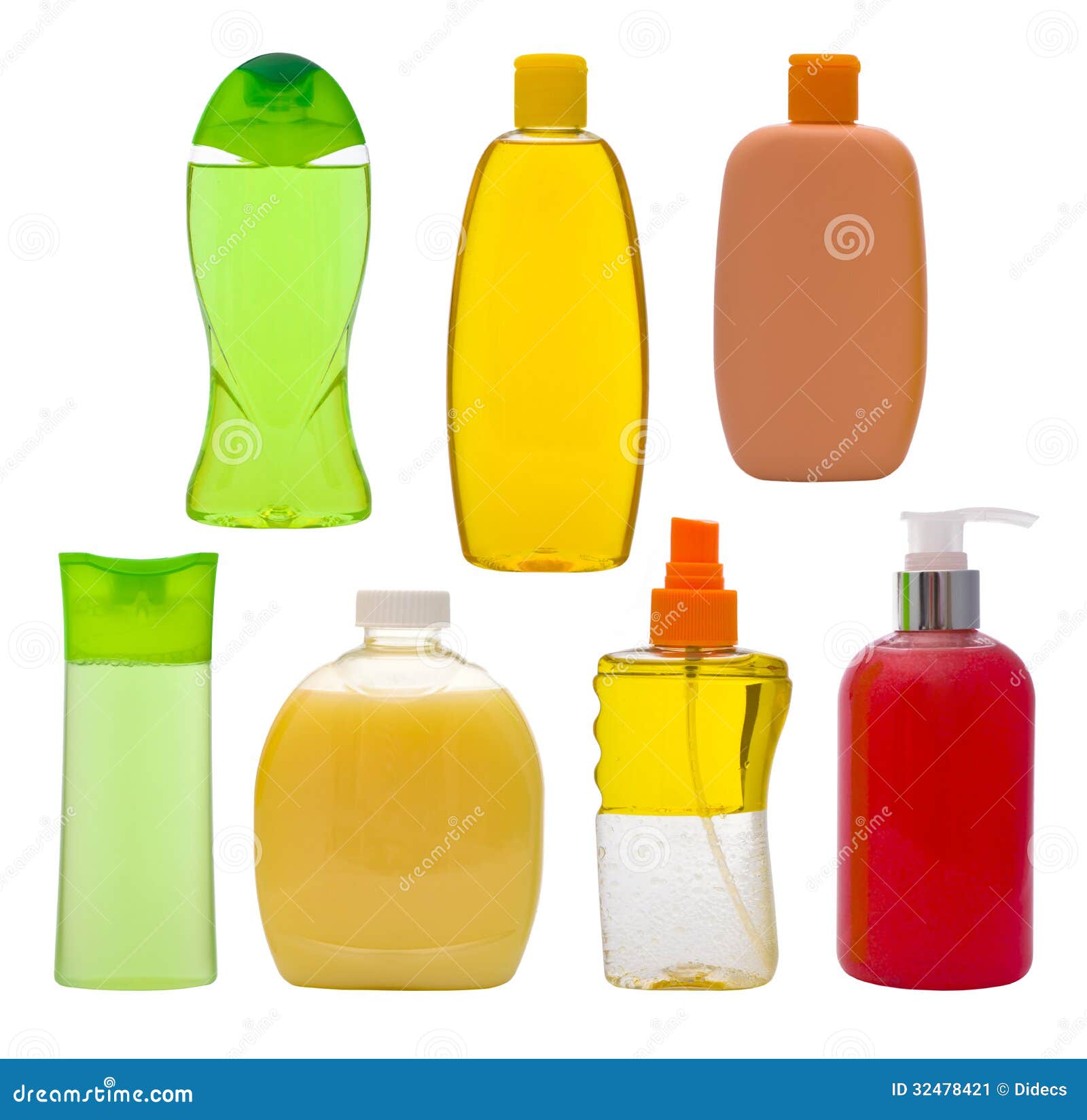 Collection of Isolated Shampoo Bottles and Soap Dispensers Stock Image ...