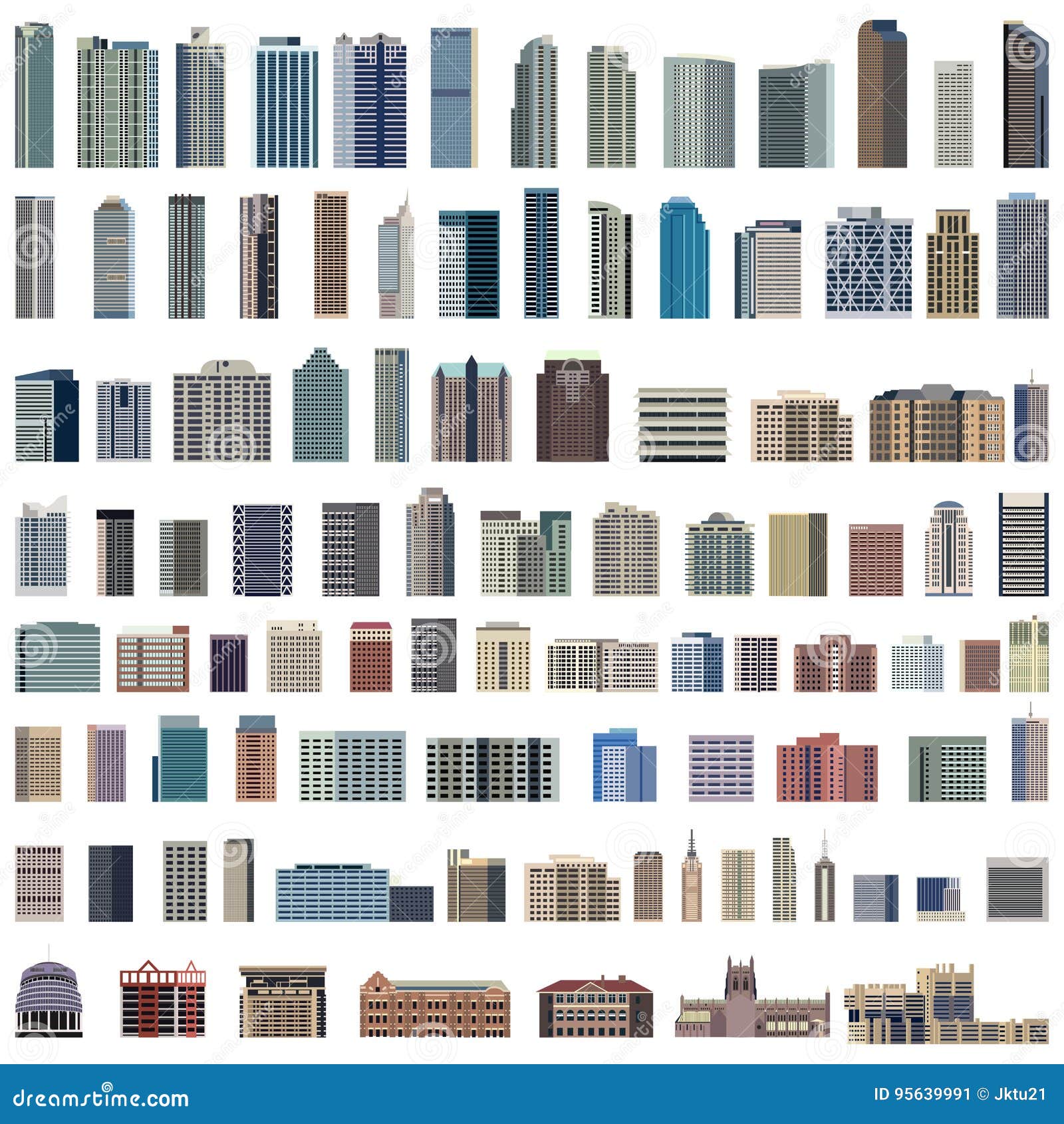 Set Of Vector Buildings Icons And Concepts In Sketch Style ...