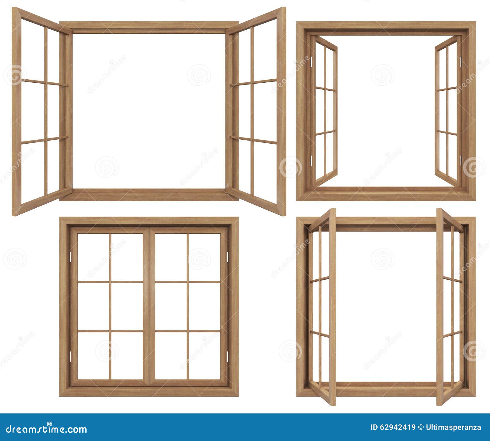 Collection of Isolated Wooden Windows Stock Image - Image of real ...