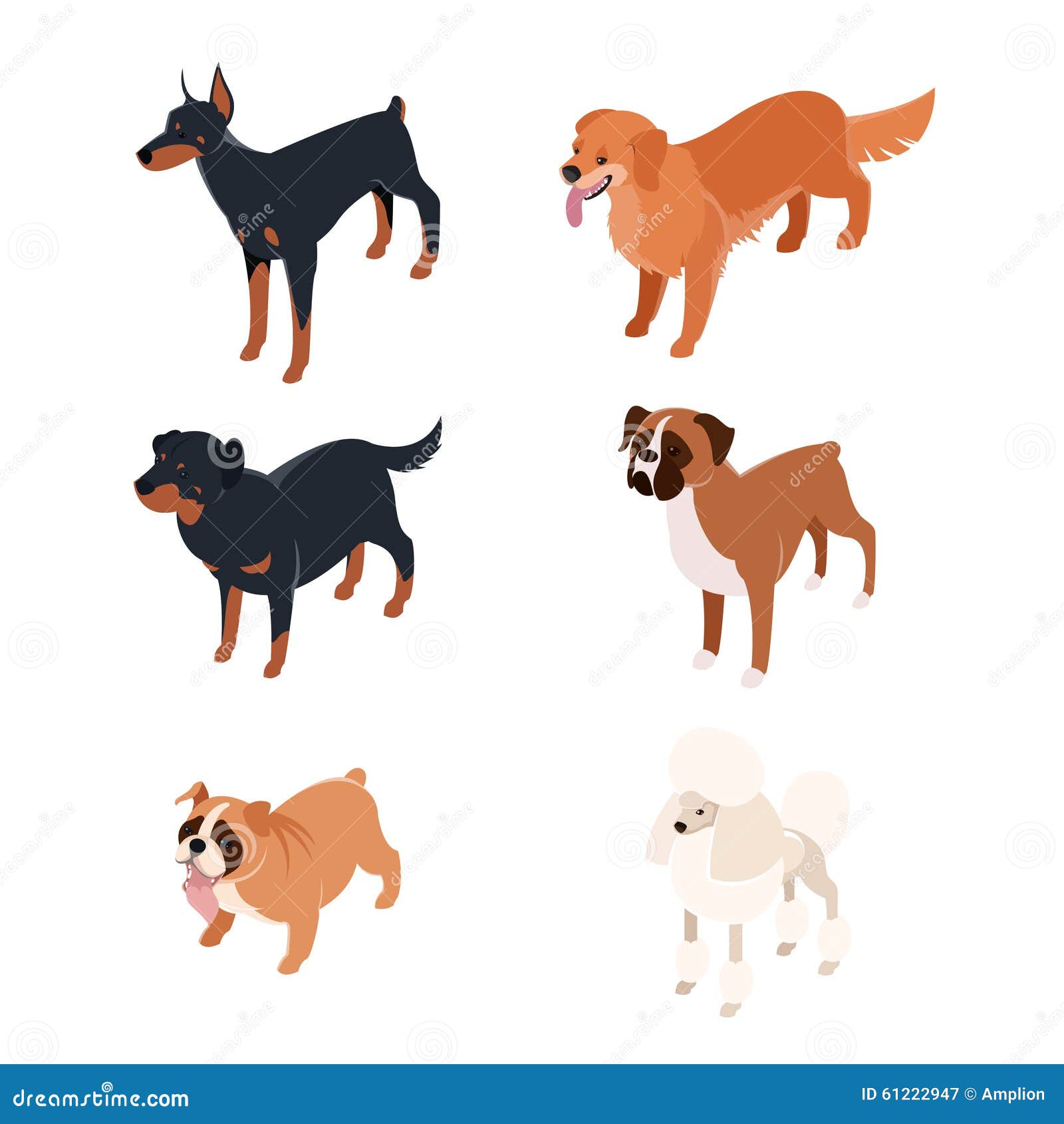 Collection of Isometric Dogs1 Stock Vector - Illustration of character ...