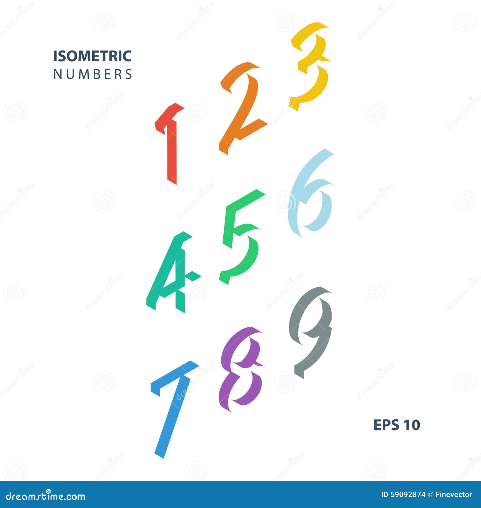 Collection of the Isometric Numbers. Stock Vector - Illustration of ...