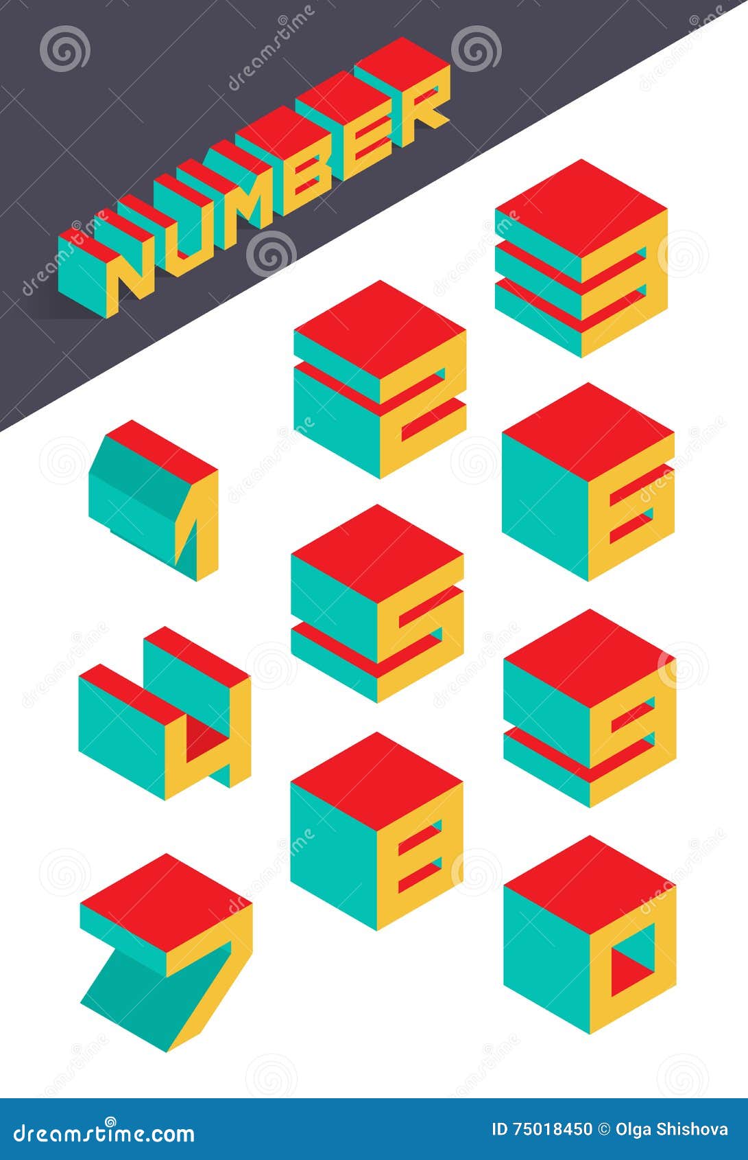 Collection of the Isometric Numbers Stock Illustration - Illustration ...