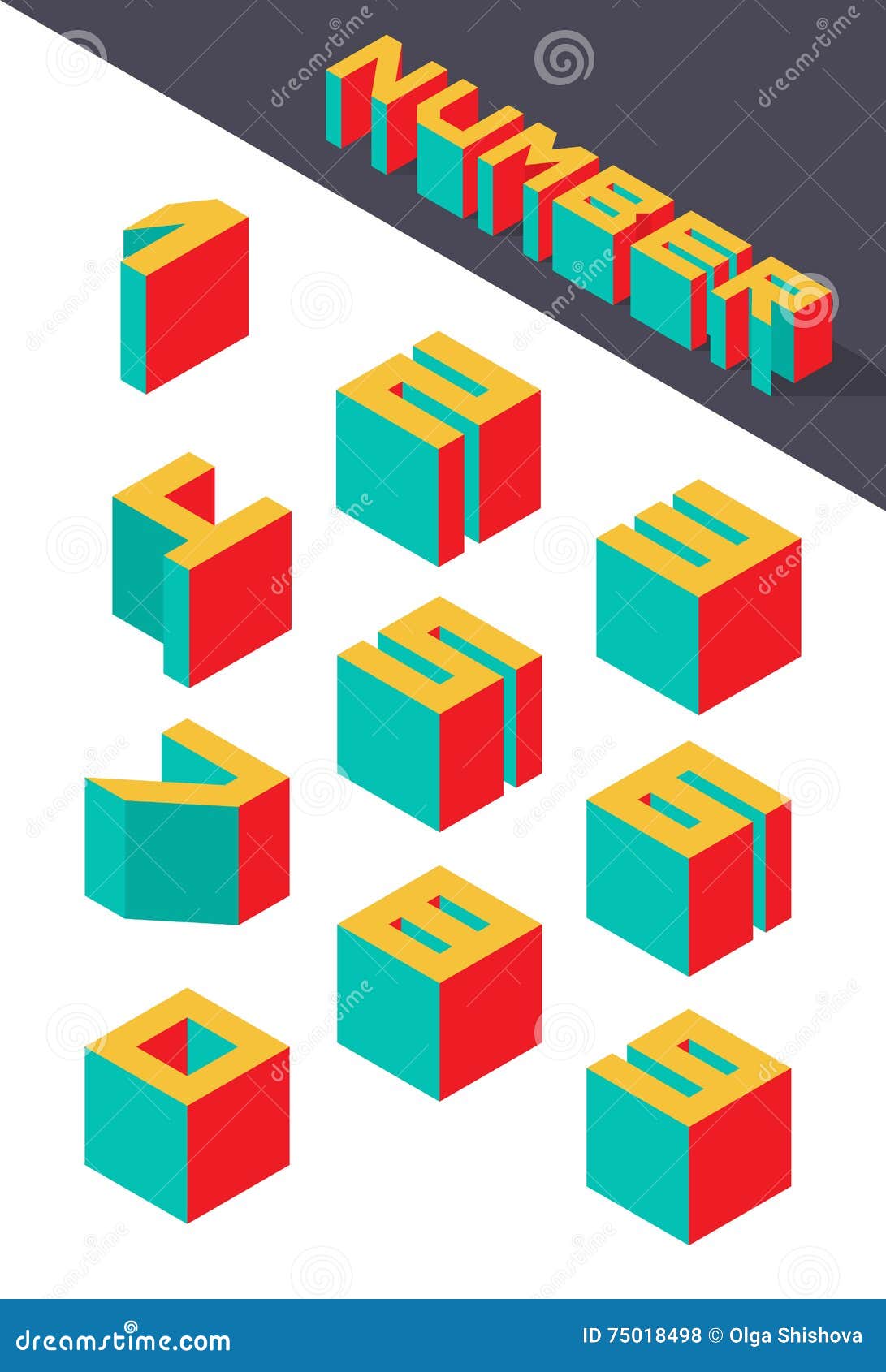 Collection of the Isometric Numbers Stock Illustration - Illustration ...