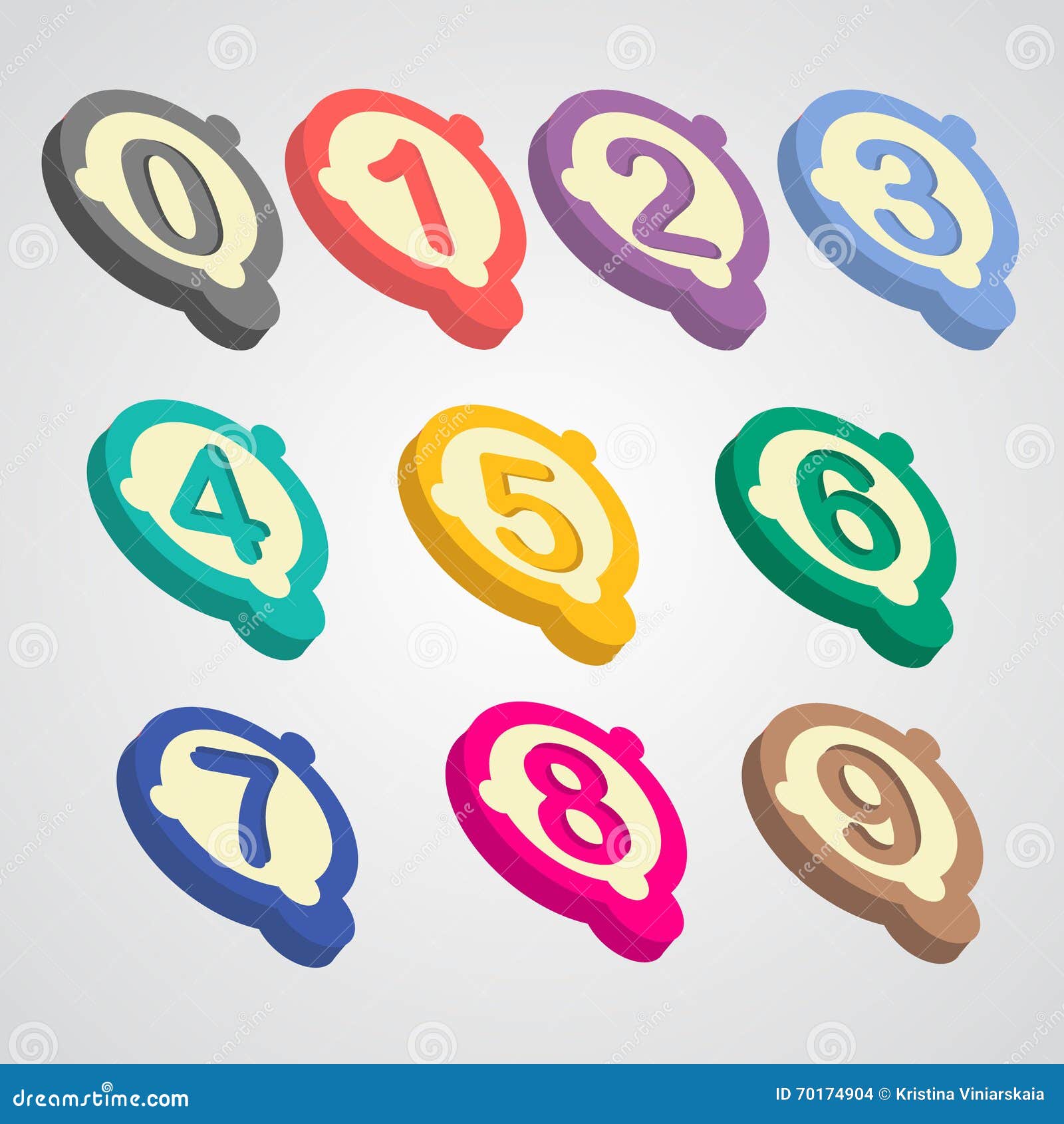 Collection of the Isometric Numbers. Stock Vector - Illustration of ...
