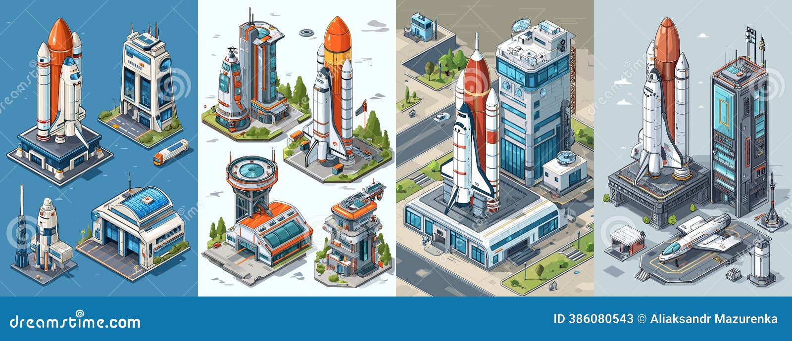 Isometric Rocket Salvo Fire System On A Wheeled Landing Gear. Rocket ...