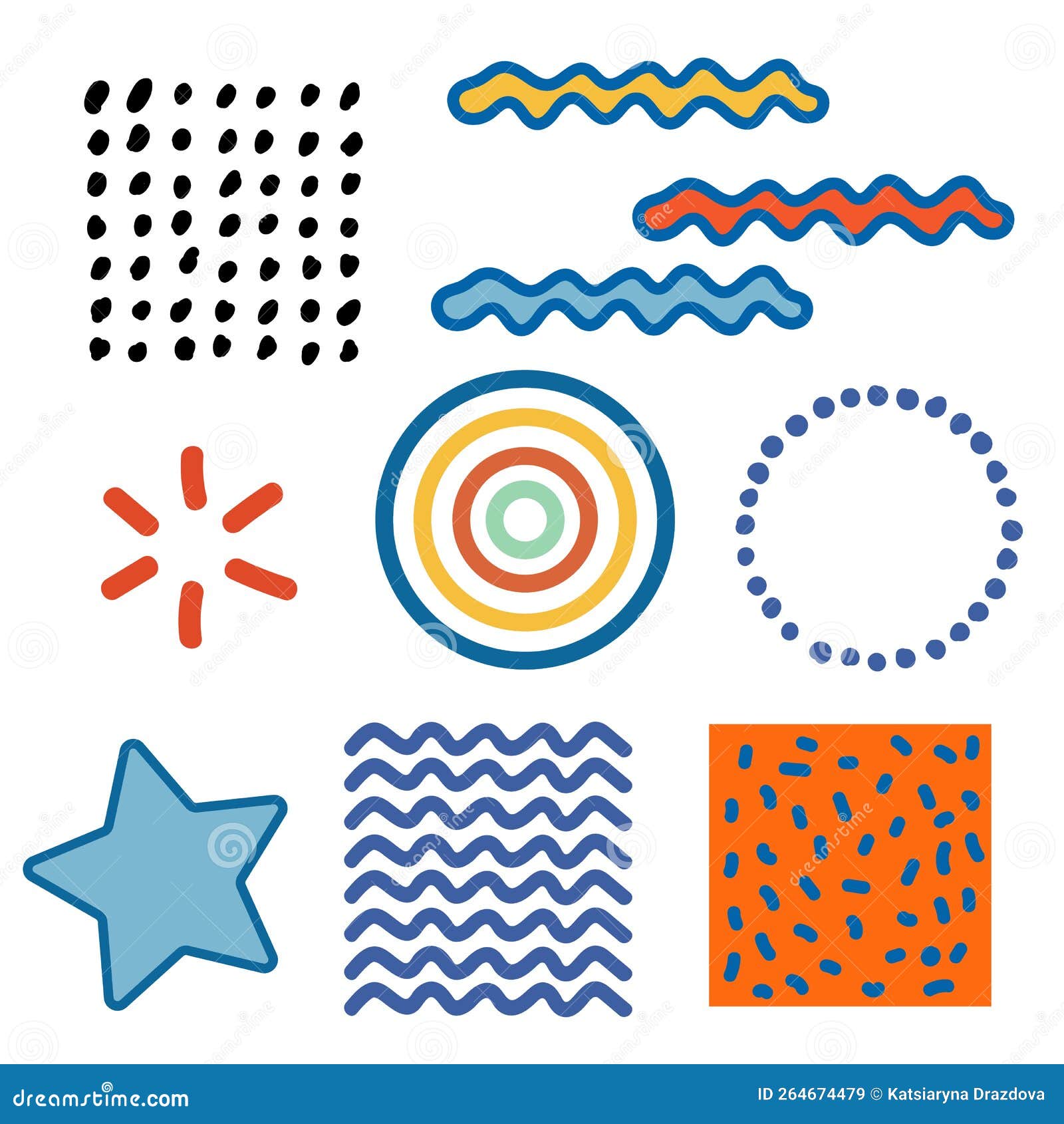 Collection of Items from the 80s. Outline Simple Vector Illustration ...