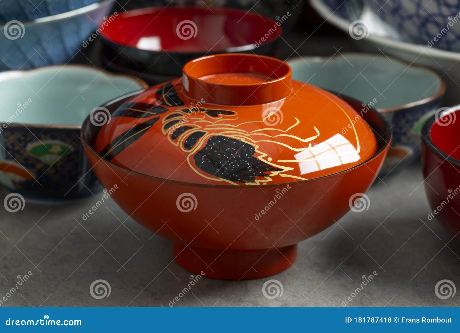 Collection of Japanese Bowls Stock Photo - Image of style, cupboard ...