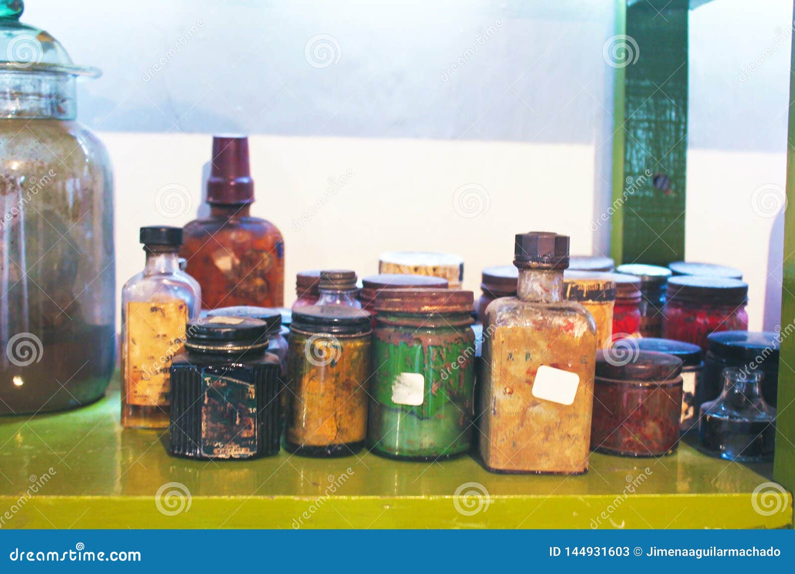 Collection of Many Color Jars Stock Image - Image of white, collection ...