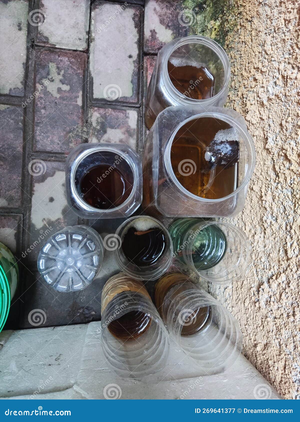 A Collection of Jars and Bottles Filled with Fish Stock Image - Image ...