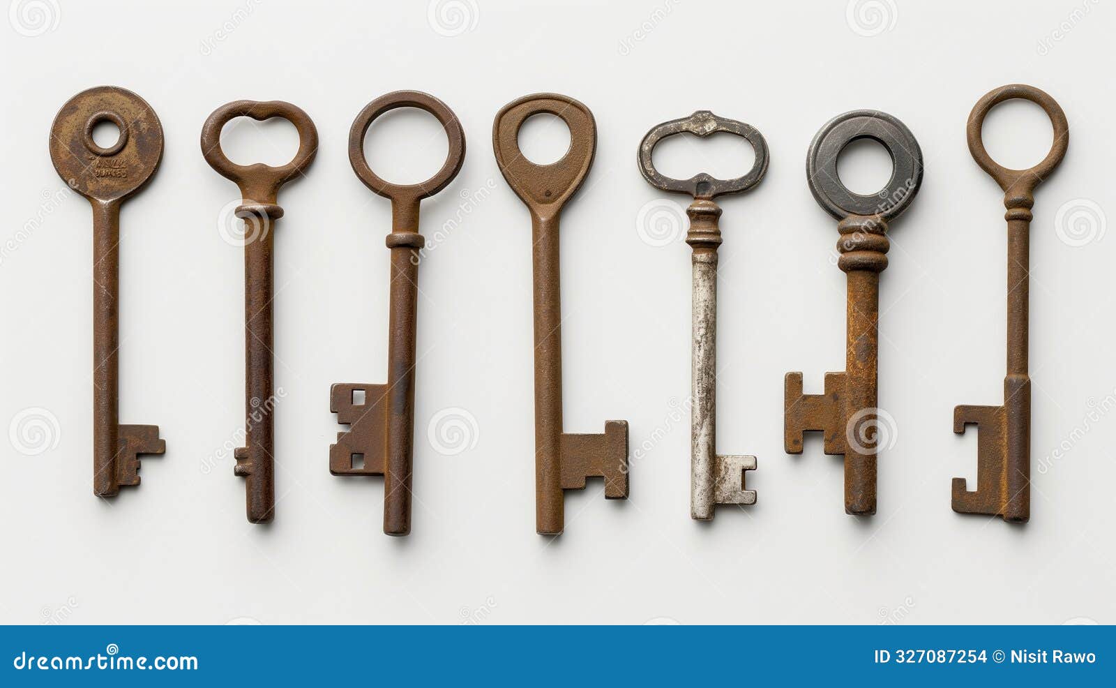 Collection of Keys from Different Eras, Historical Evolution, Diverse ...