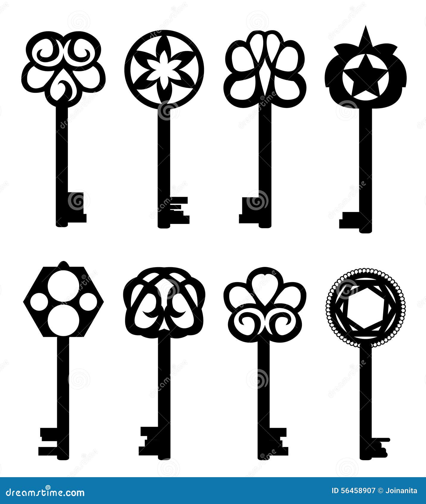 Collection of Keys Illustration Isolated on White Stock Vector ...