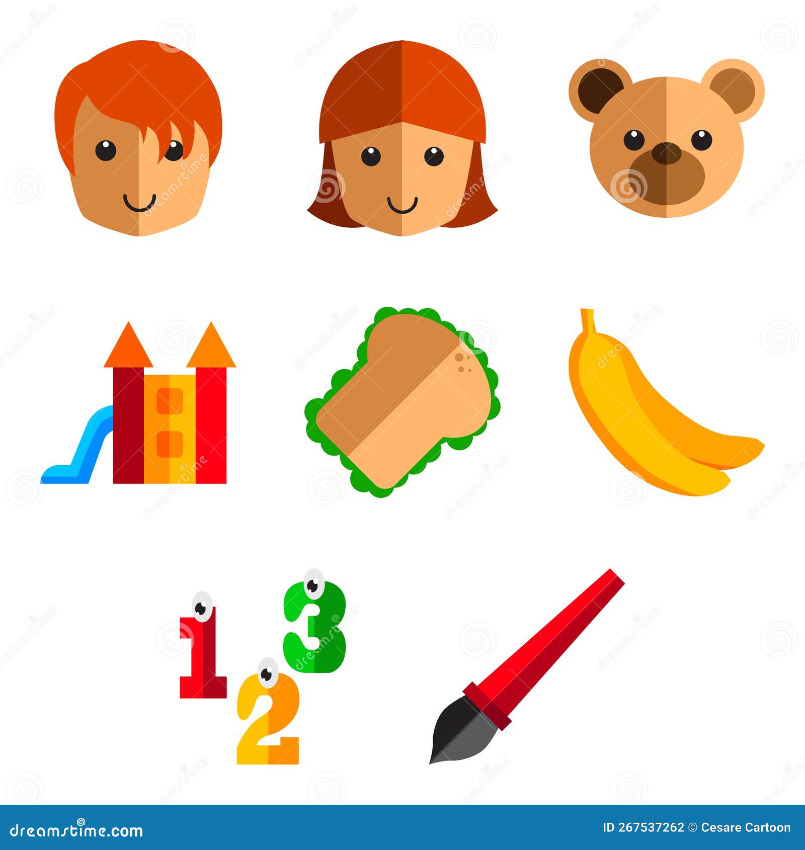 Kids icon set stock vector. Illustration of vector, people - 267537262