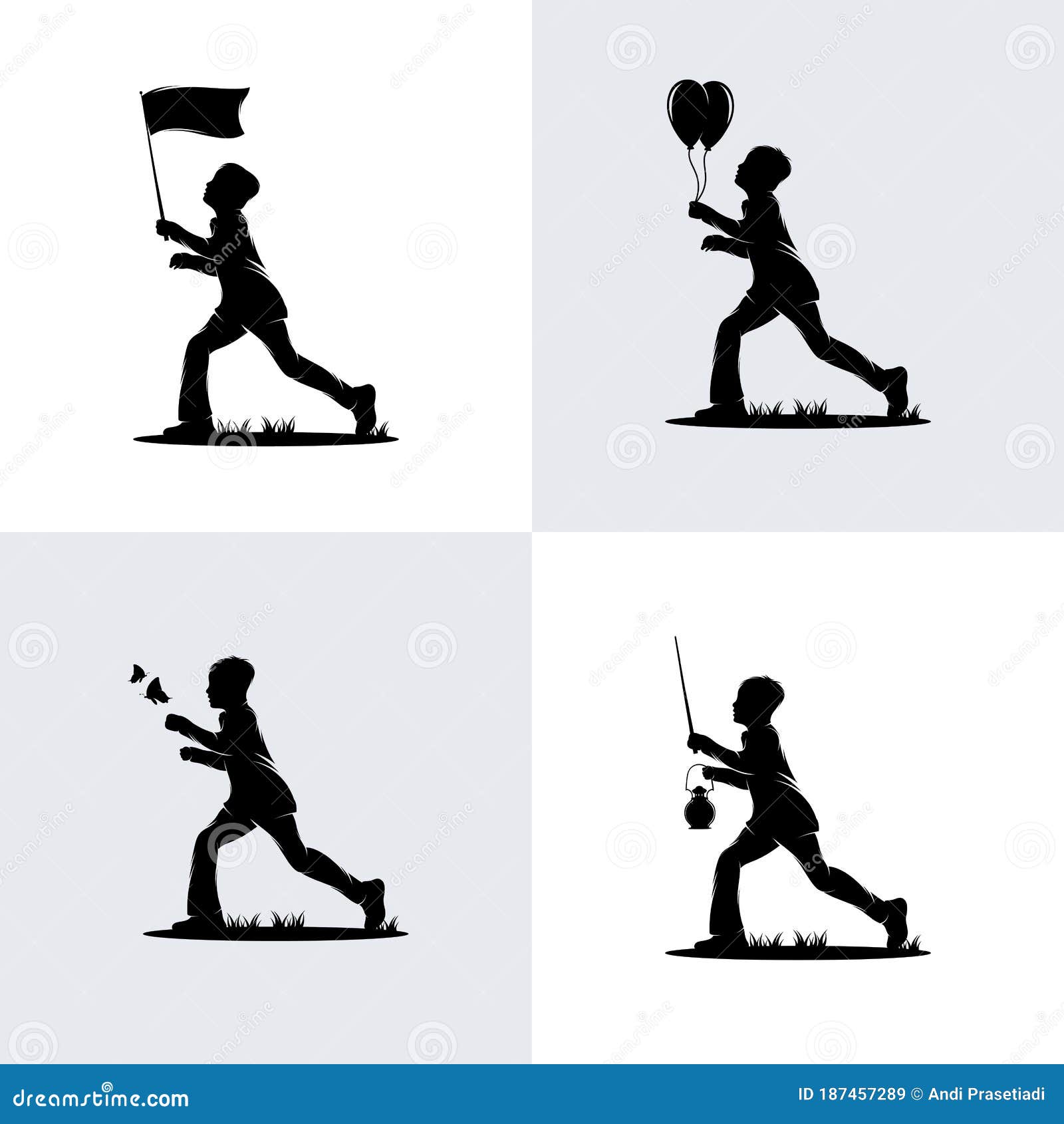 Collection of Happy Kids Playing Outdoor Logo Stock Vector ...