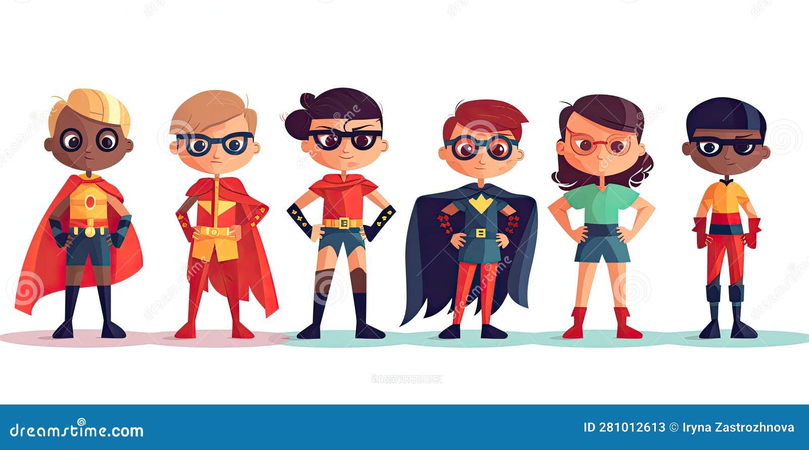 Collection of Kids Superheroes on a White Background. Generative Ai ...