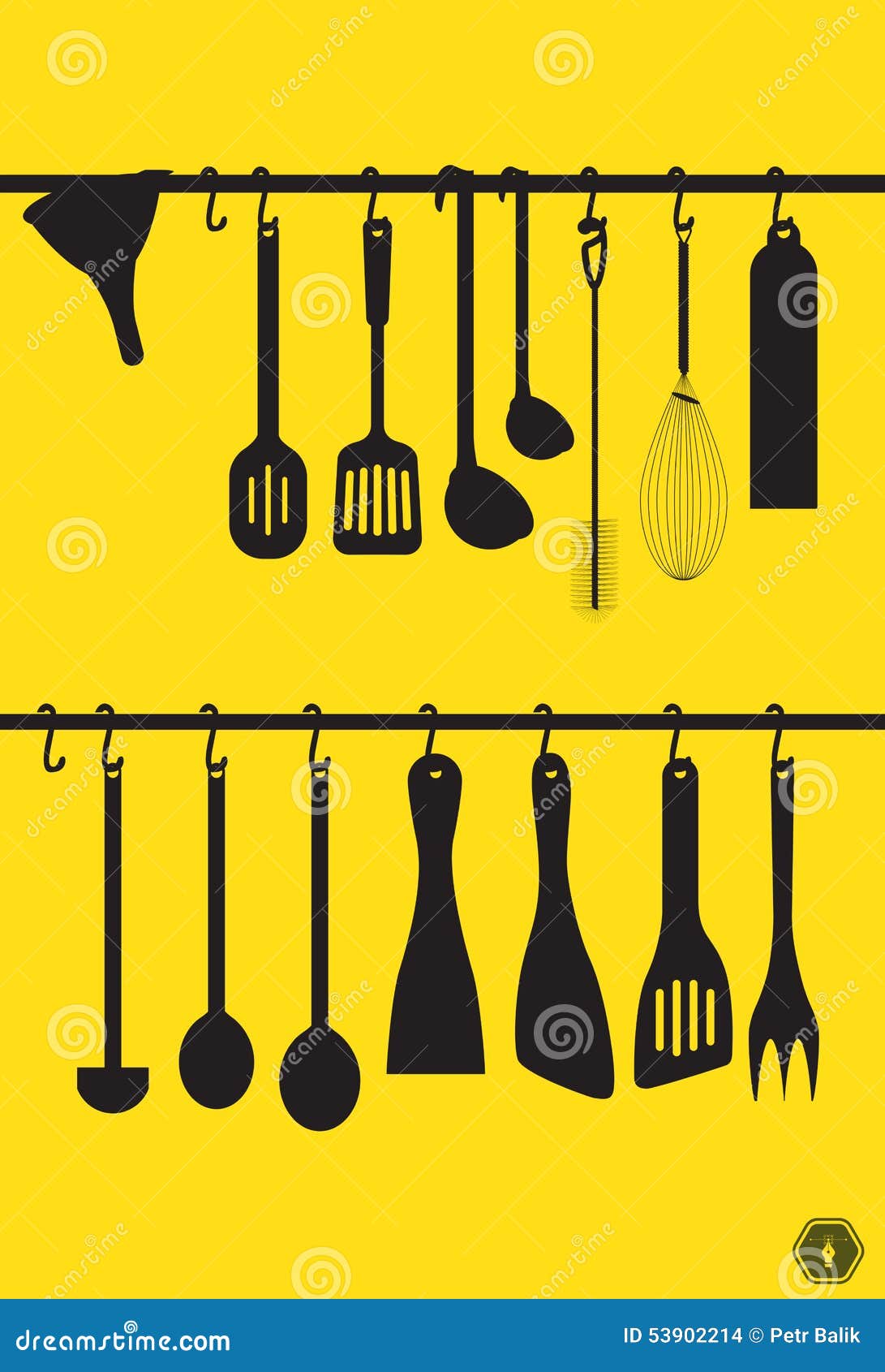 A Collection Kitchen Utensils Stock Illustration - Illustration of cook ...