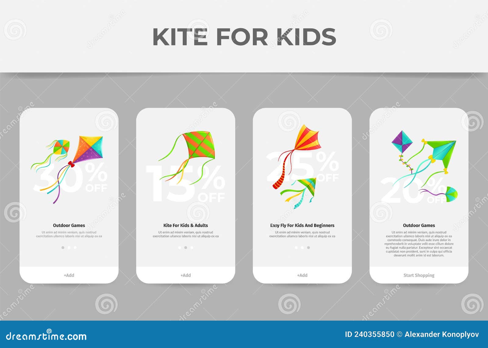 Collection Kite for Kids Mobile Application User Interface Homepage ...