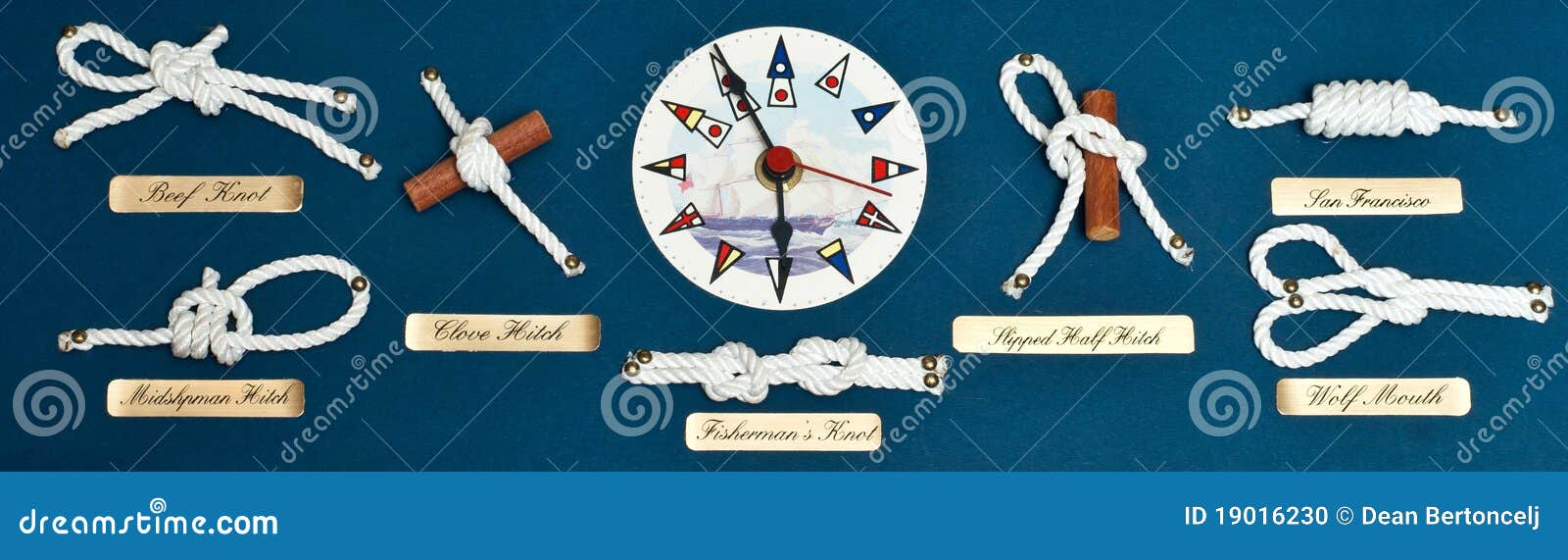 Types Of Sea Knots For Tying Ropes On The Ship. Examples Of Tying A ...