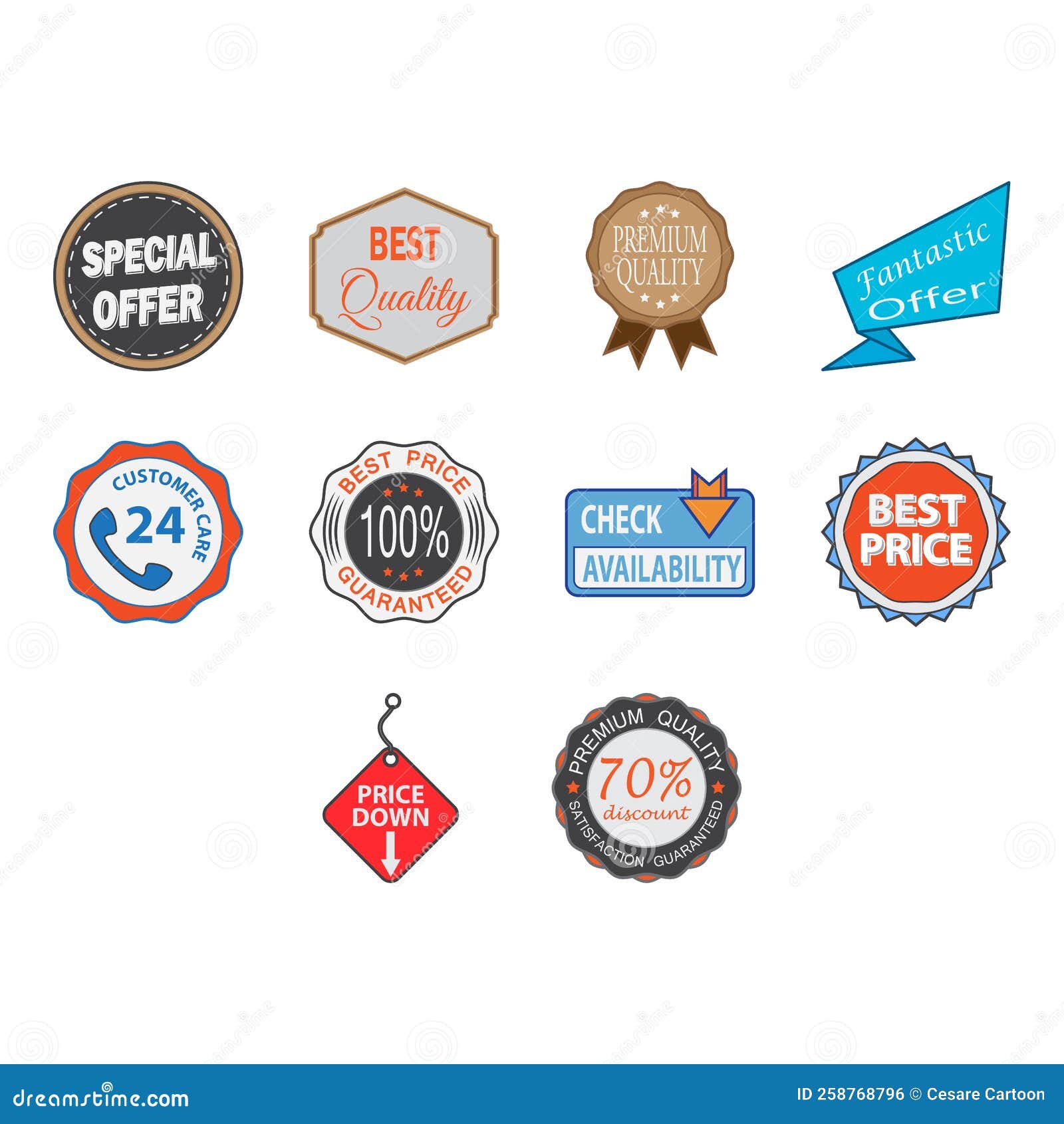 Label icon set stock vector. Illustration of vector - 258768796