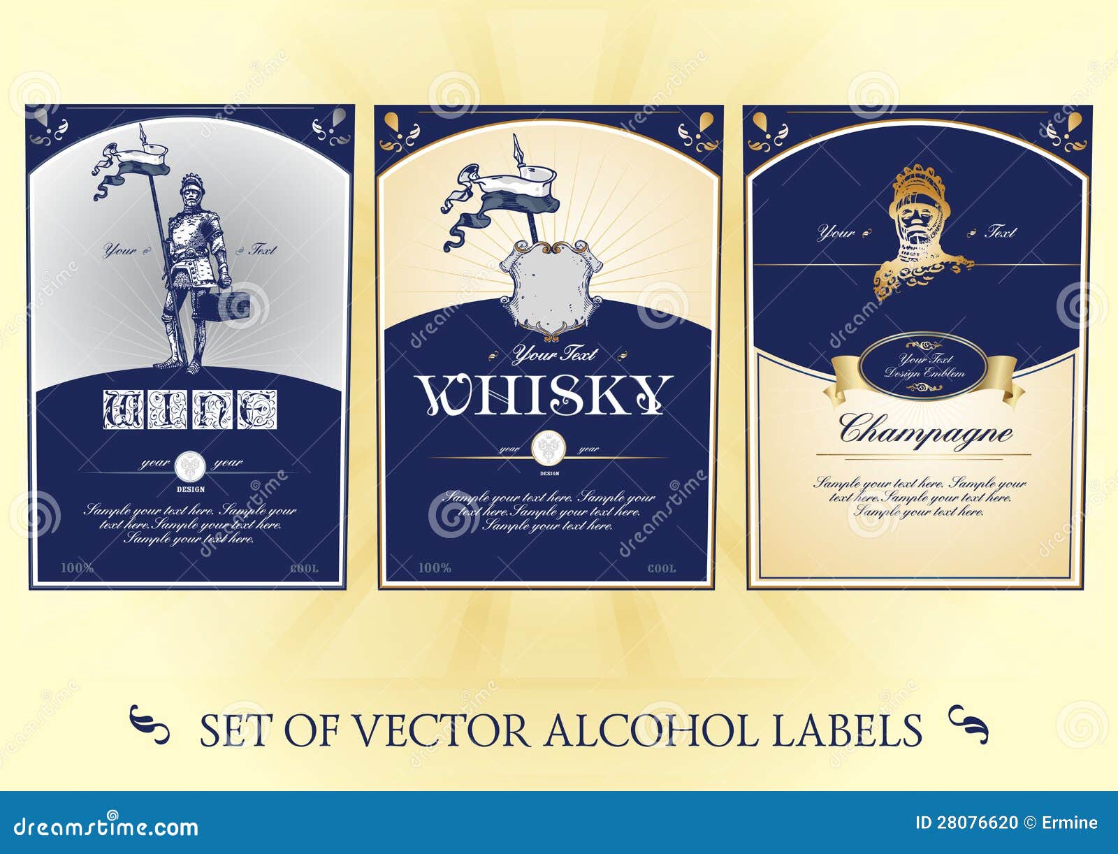 Collection of Labels for Alcohol Stock Vector - Illustration of ...