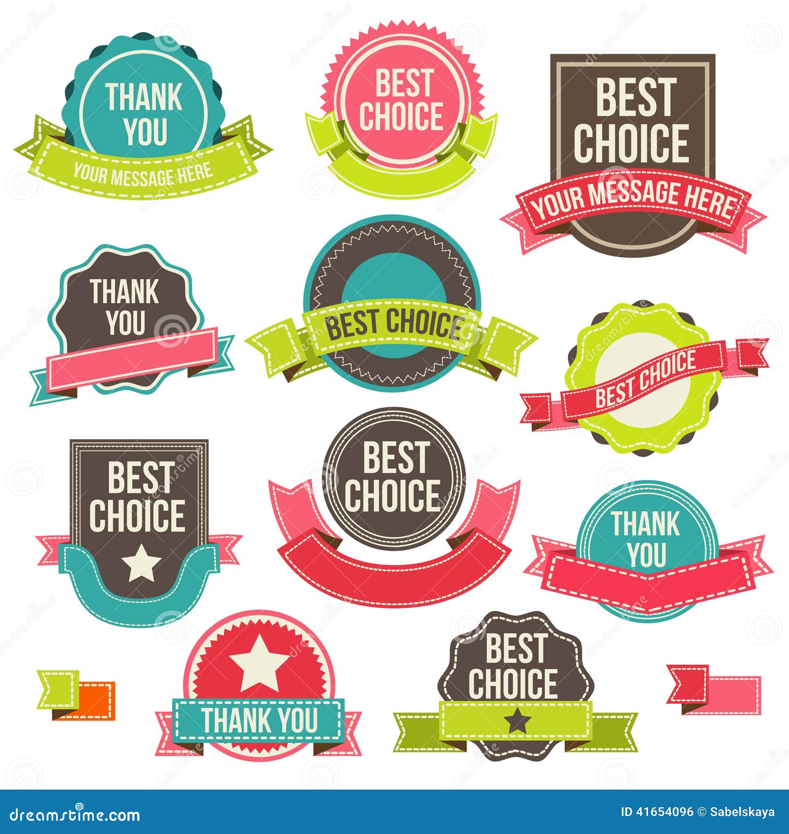 Collection Labels and Ribbons Stock Vector - Illustration of classic ...