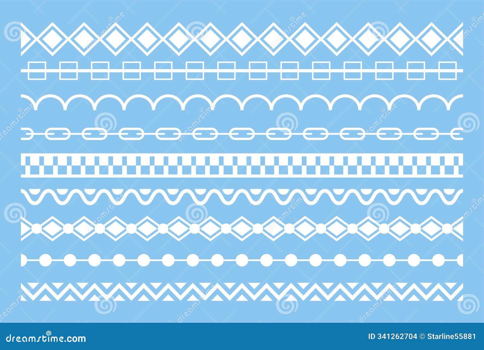 Collection of Lace Pattern Border Banner in Indian Style Stock Vector ...