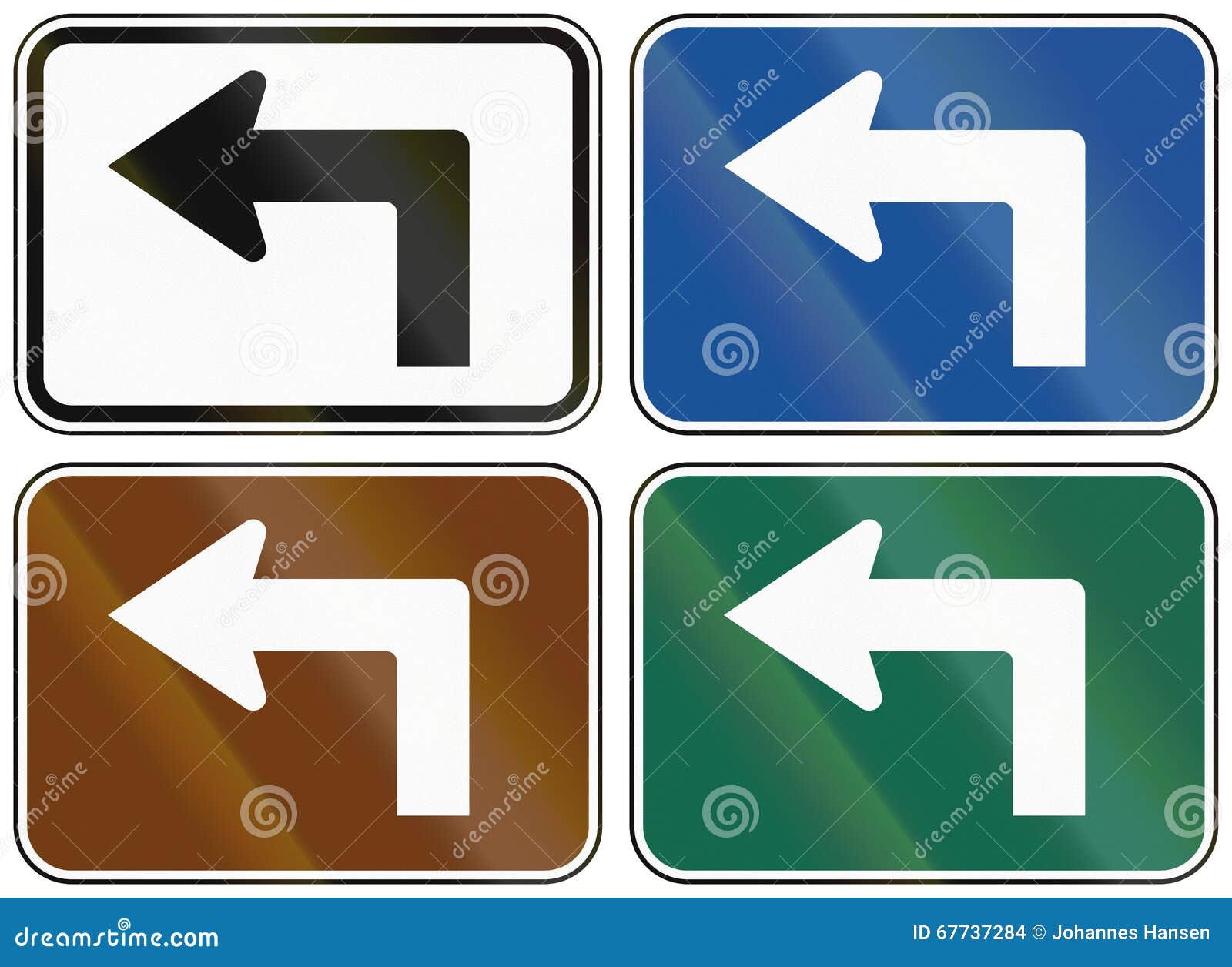 Collection of Lane Direction Signs of the United States MUTCD Stock ...