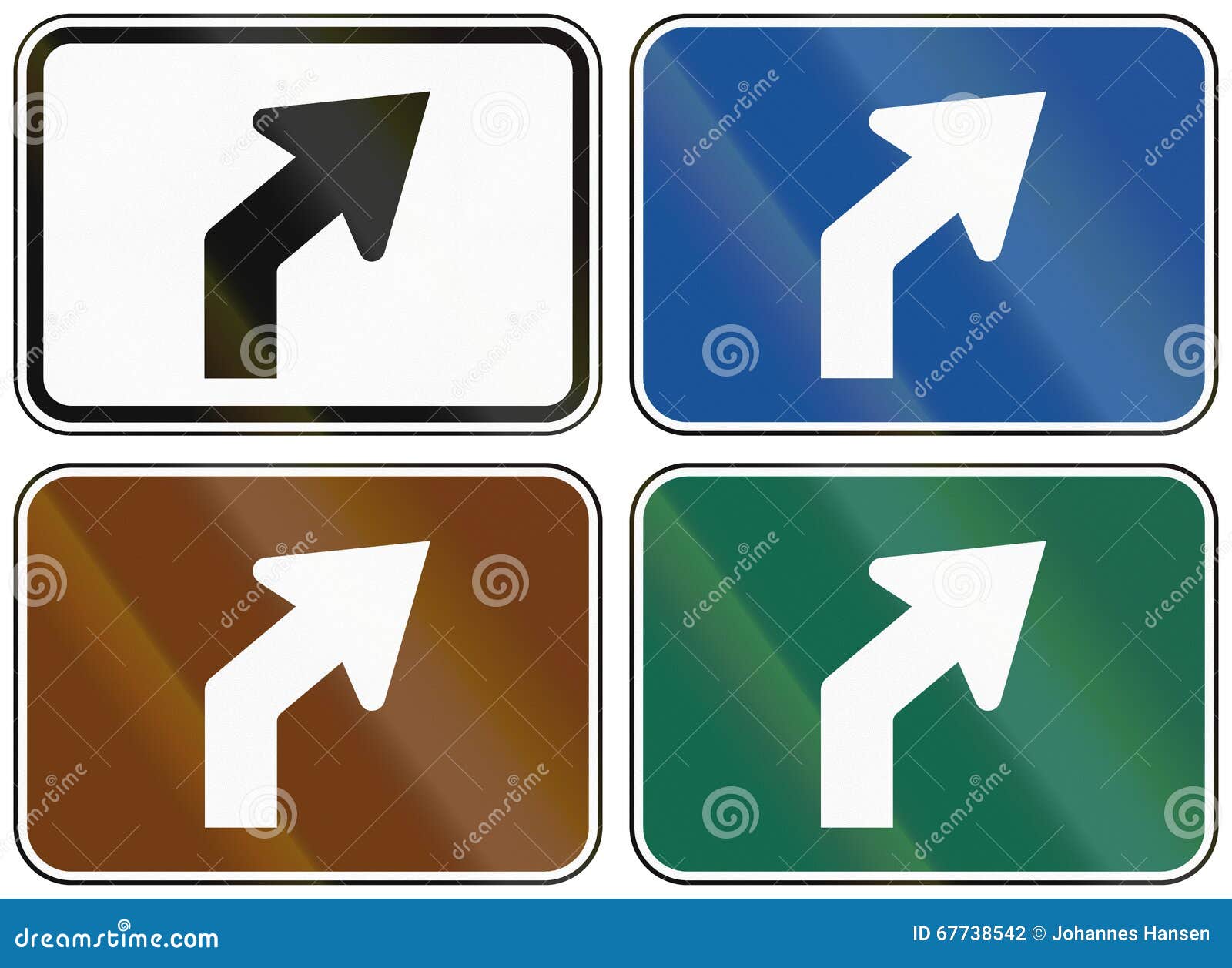 Collection of Lane Direction Signs of the United States MUTCD Stock ...