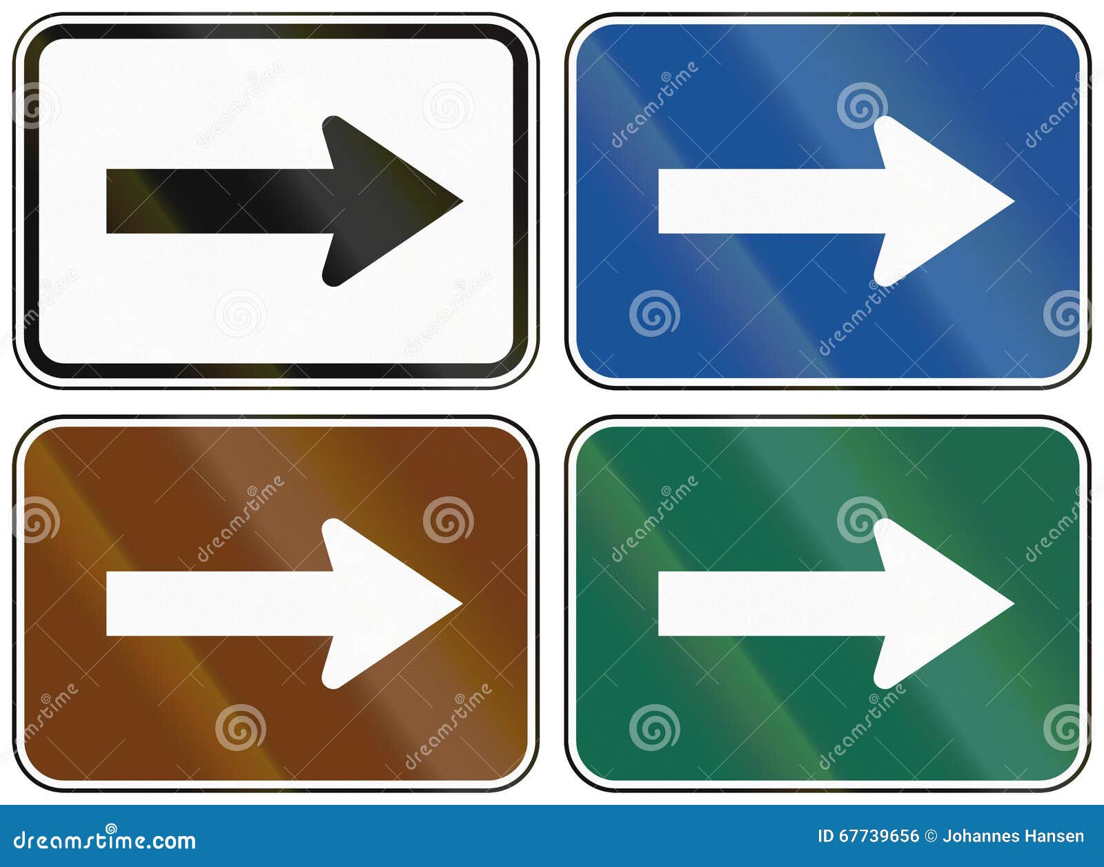 Collection of Lane Direction Signs of the United States MUTCD Stock ...