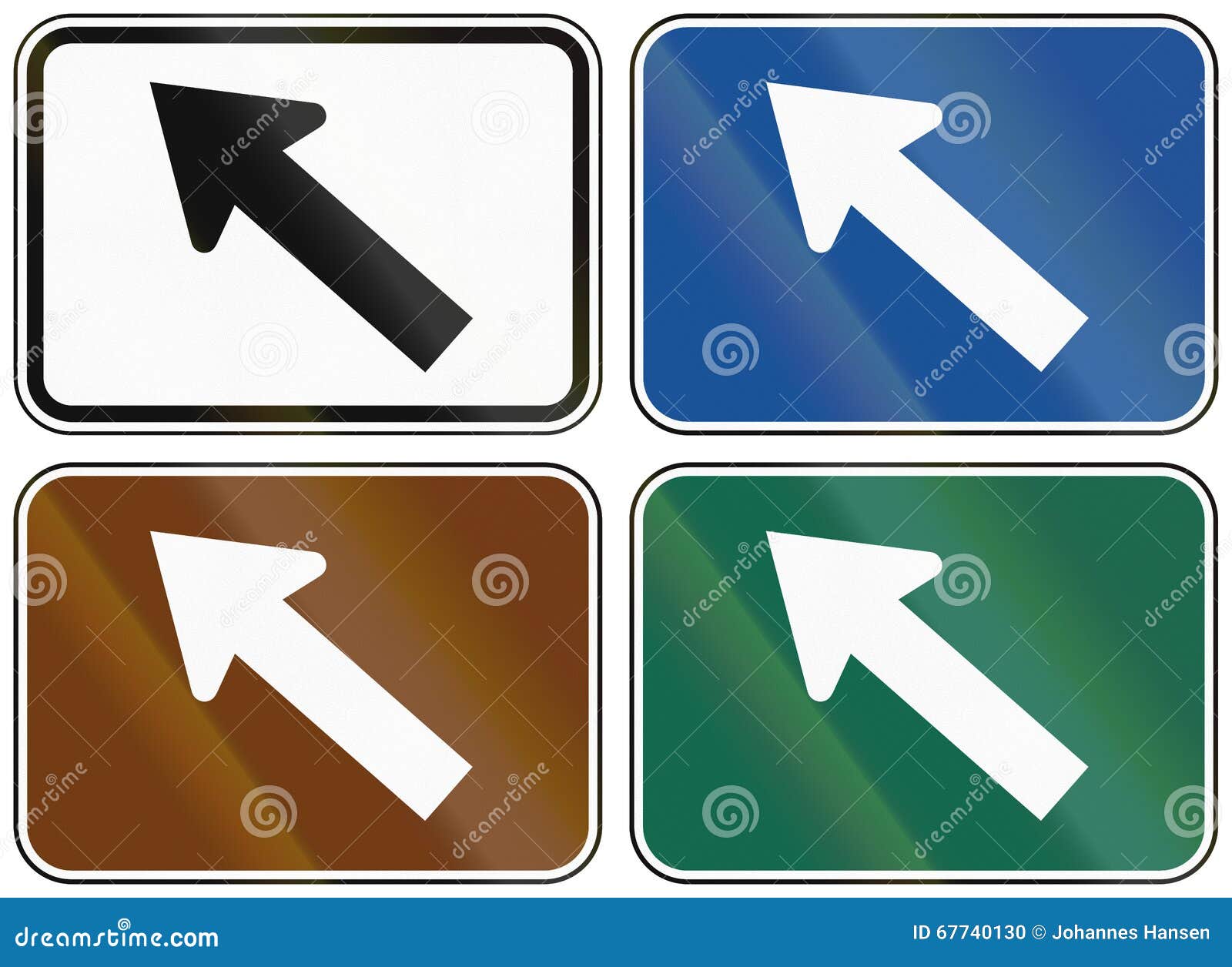 Collection of Lane Direction Signs of the United States MUTCD Stock ...