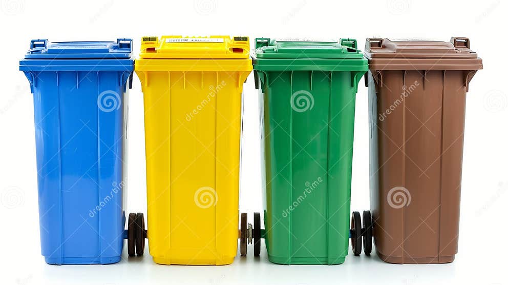Collection of Large Colorful Trash Cans (garbage Bins) Isolated on ... Collection of Large Colorful Trash Cans (garbage Bins) Isolated on ...