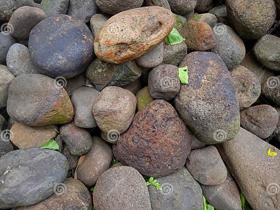 A Collection of Large and Small Rocks for the Background Stock Photo ...