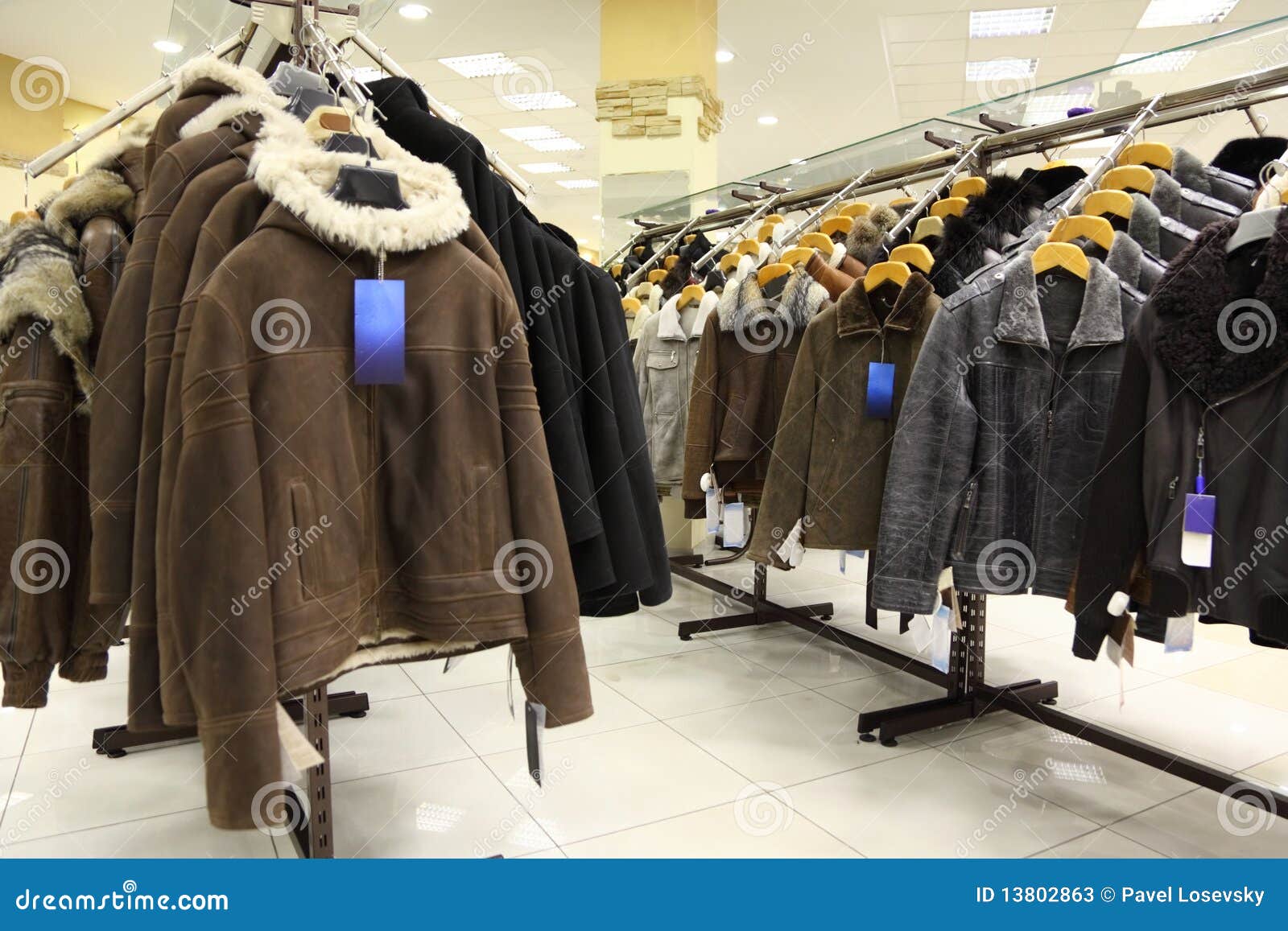 Collection of Leathers in Clothing Store. Stock Image - Image of nobby ...