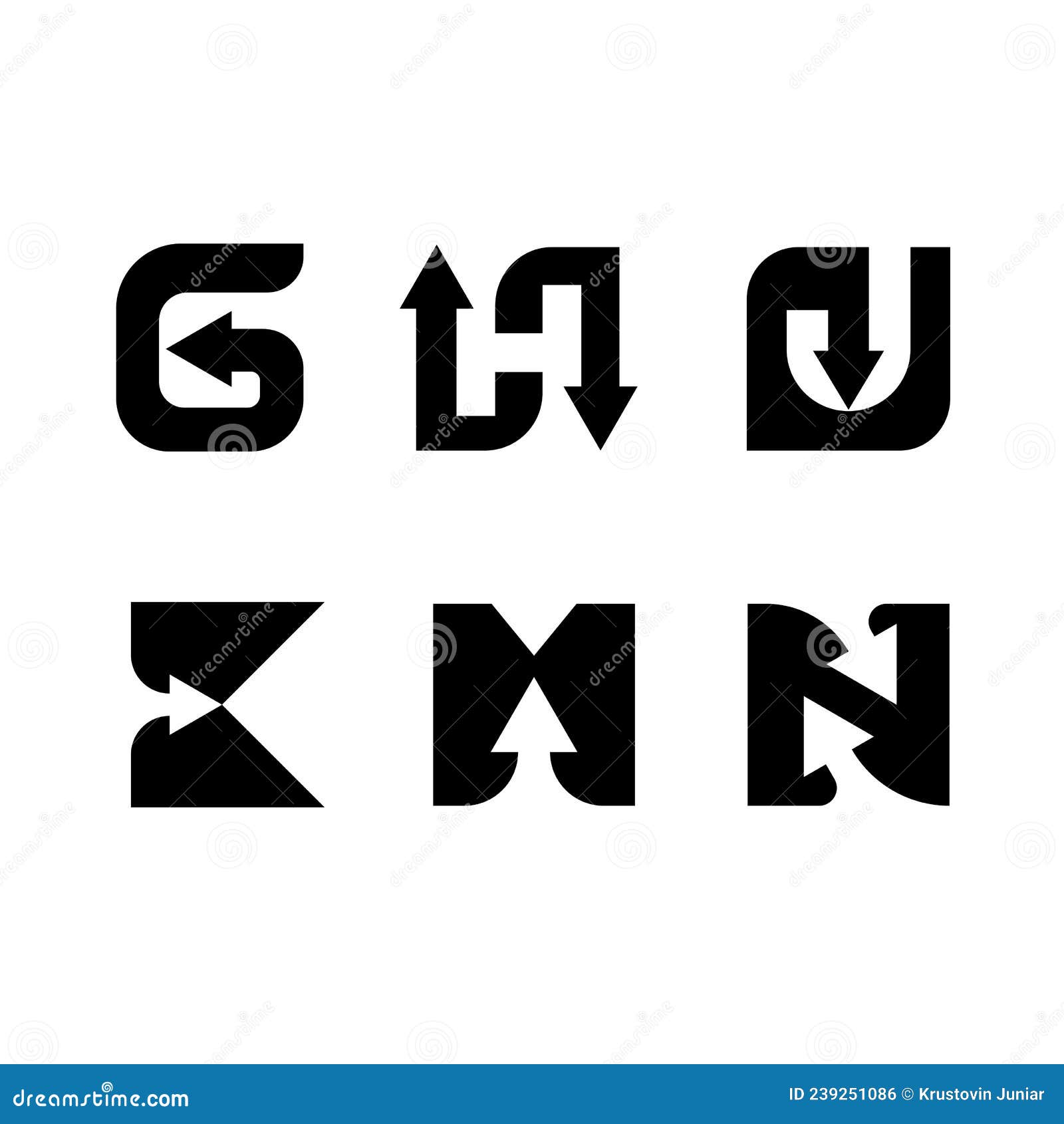 Collection of Letter with Arrow Vector Concept Stock Vector ...