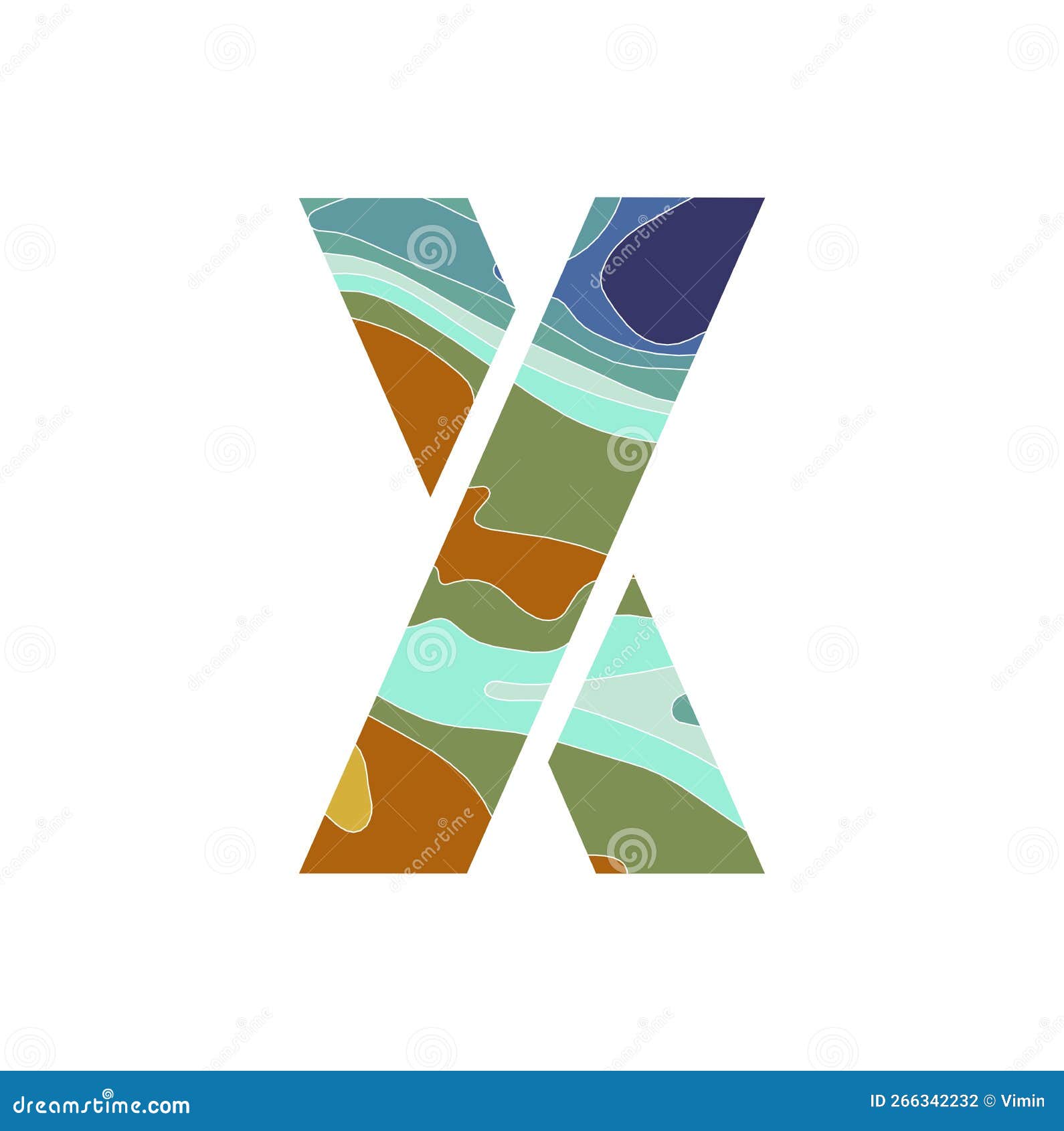 Collection of Letters with a Pattern of Wavy Multicolored Lines. the ...