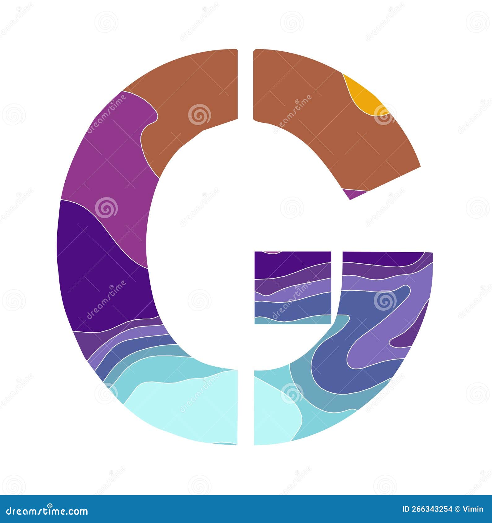 Collection of Letters with a Pattern of Wavy Multicolored Lines. the ...