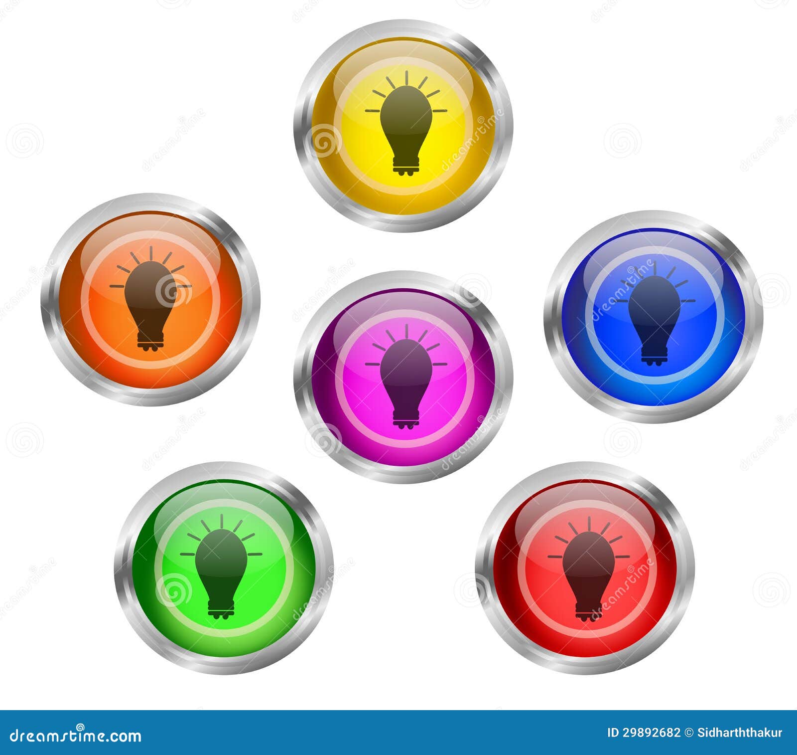 Bulb Icon Button stock illustration. Illustration of illumination ...