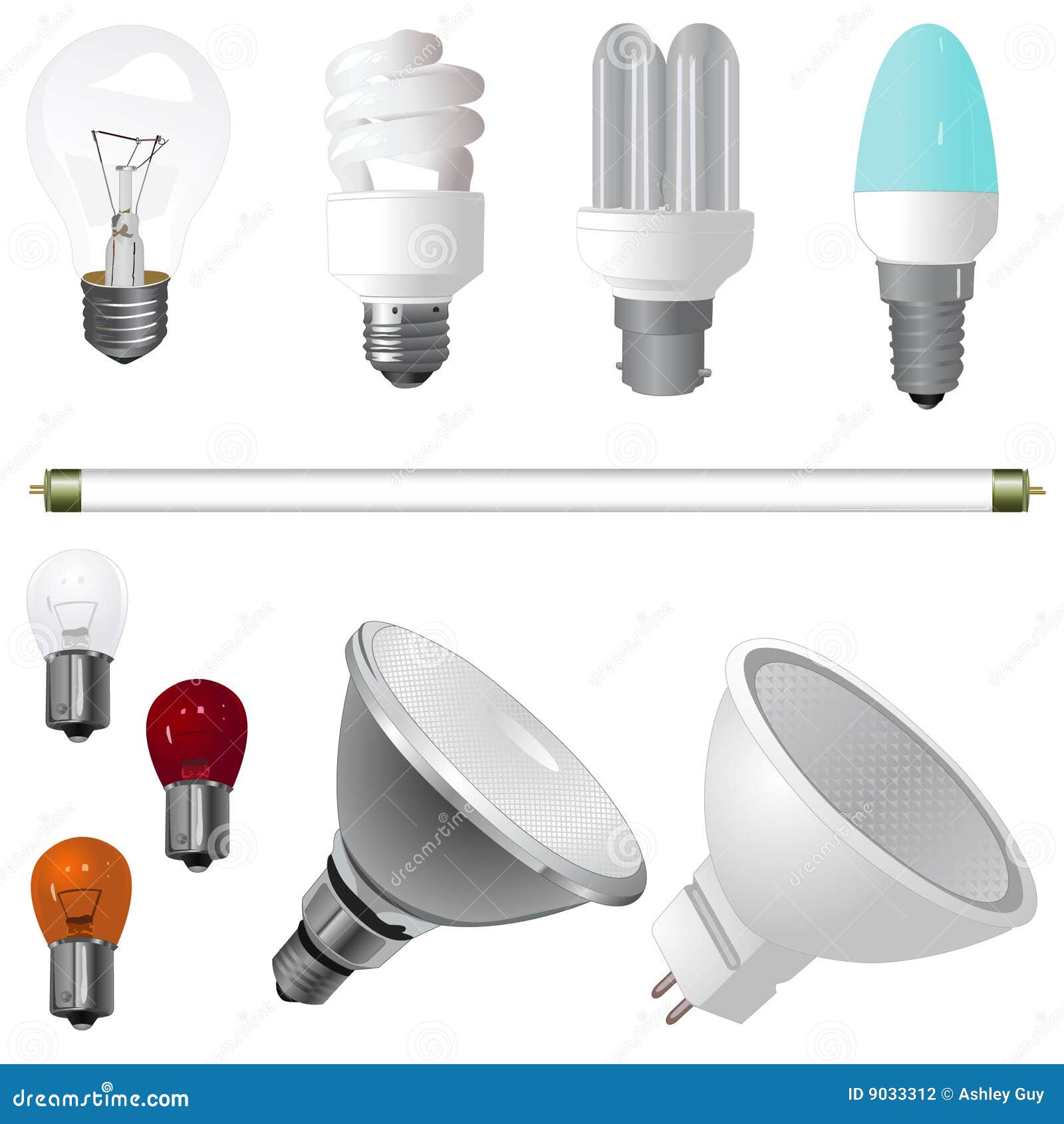 A Collection of Light Bulbs Stock Vector - Illustration of automotive ...