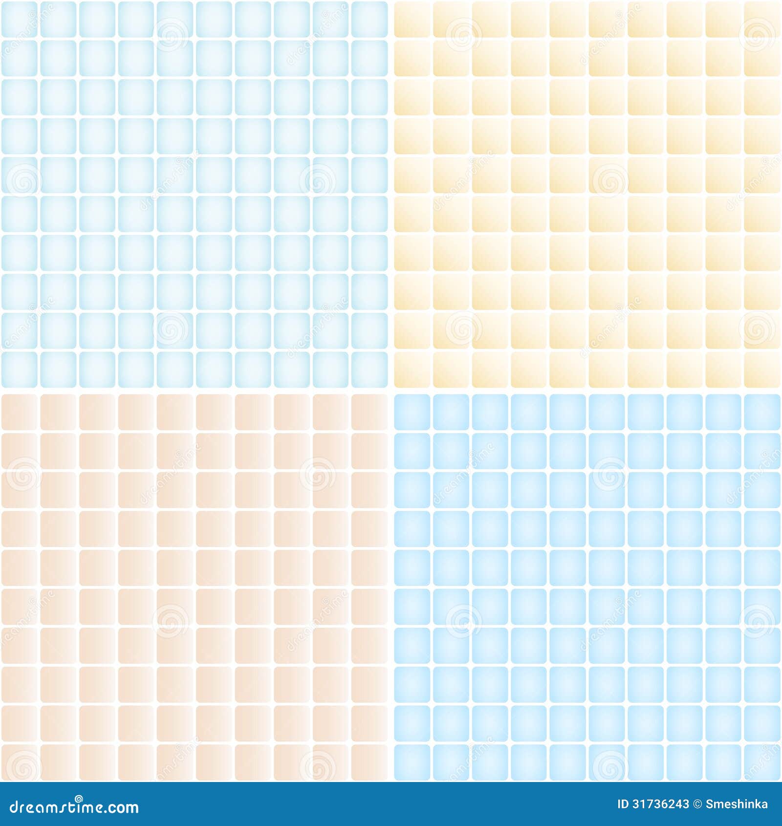 Collection of Light Mosaic Tile Seamless Patterns Stock Vector ...