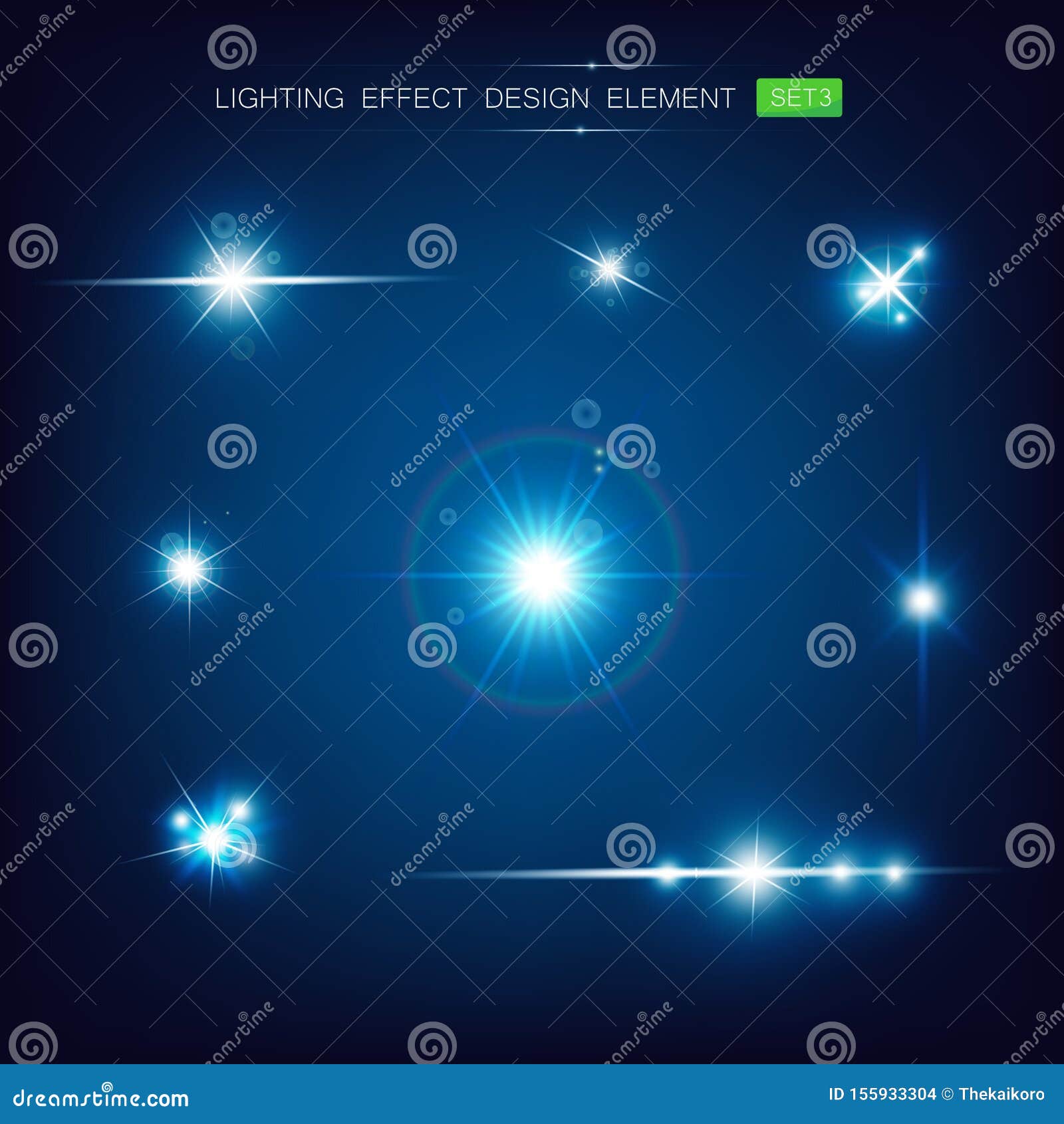 Collection of Lighting Effect Design Element 003 Stock Illustration ...