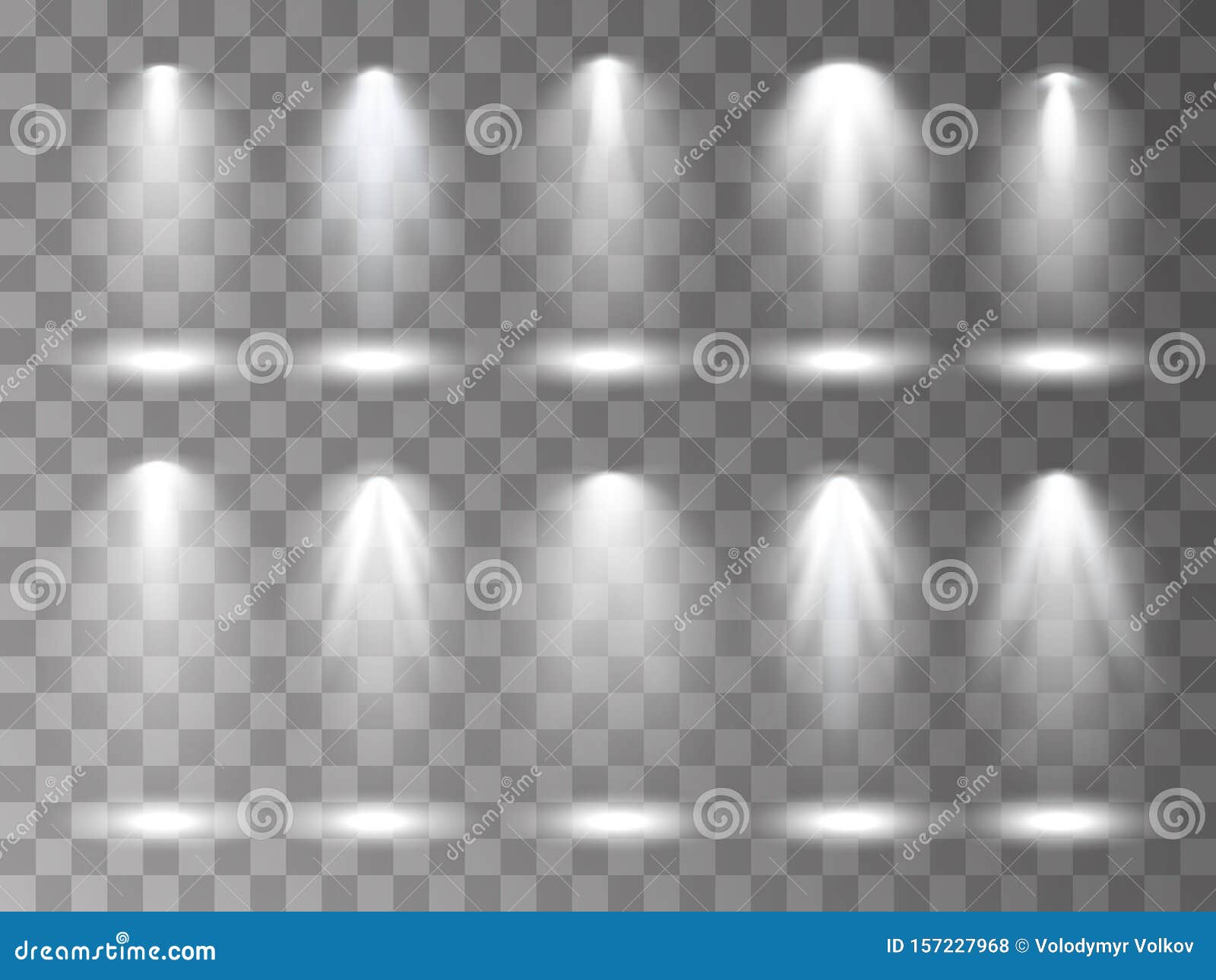 Collection of Lighting Scenes, Transparent Effects. Bright Lighting ...