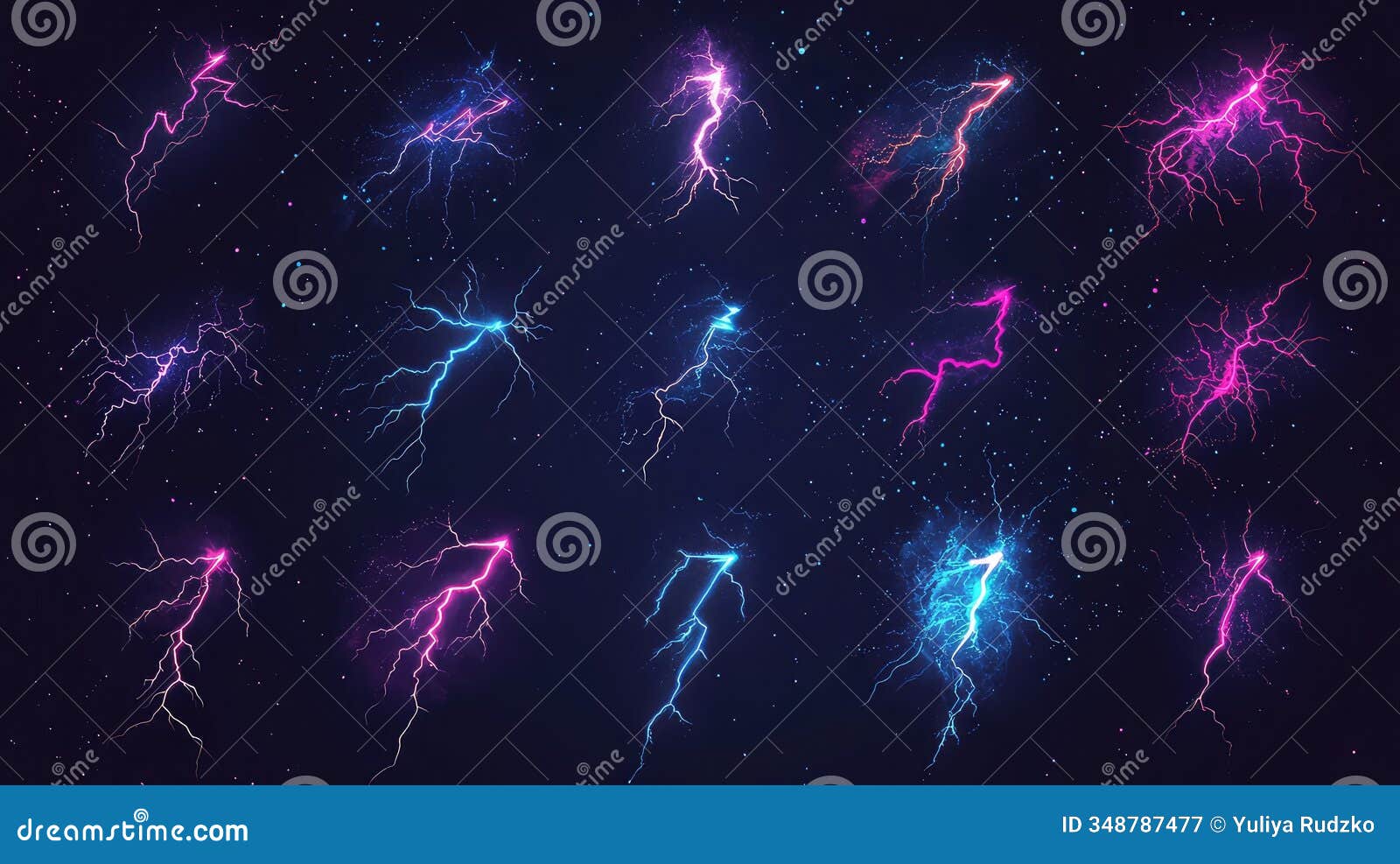 Collection of Lightning Bolt Illustrations in Various Styles and ...