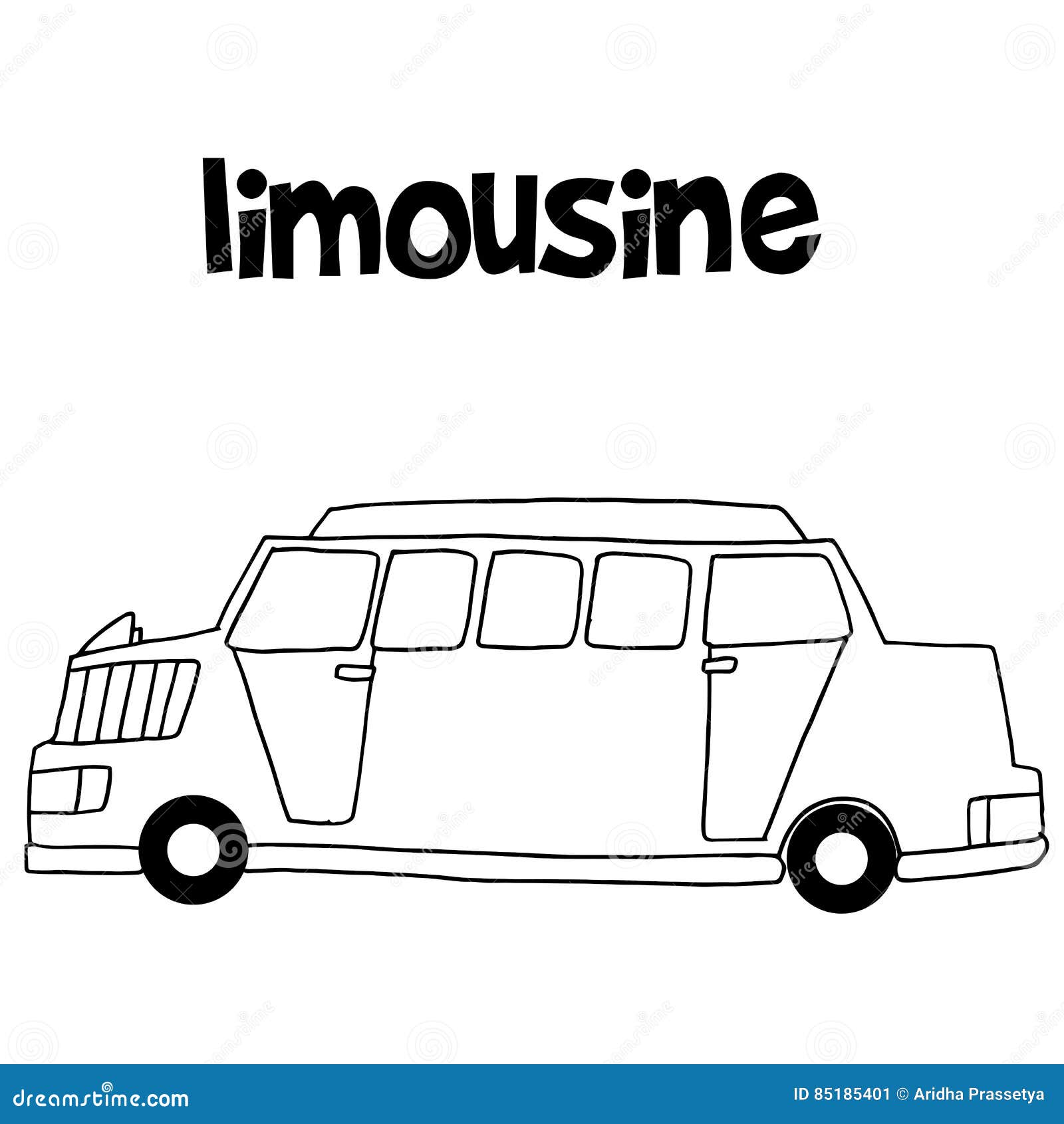 Collection of Limousine Car Hand Draw Stock Vector - Illustration of ...