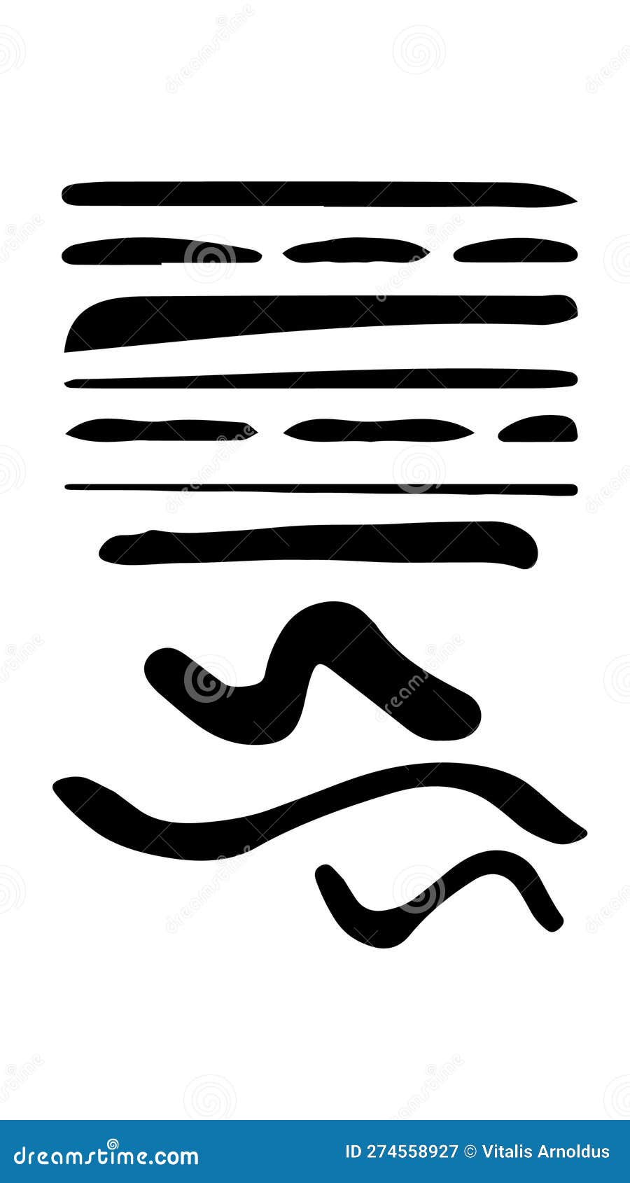 A Collection of Line Brush Effect of Ink Marker, Paint Drop on Vector ...