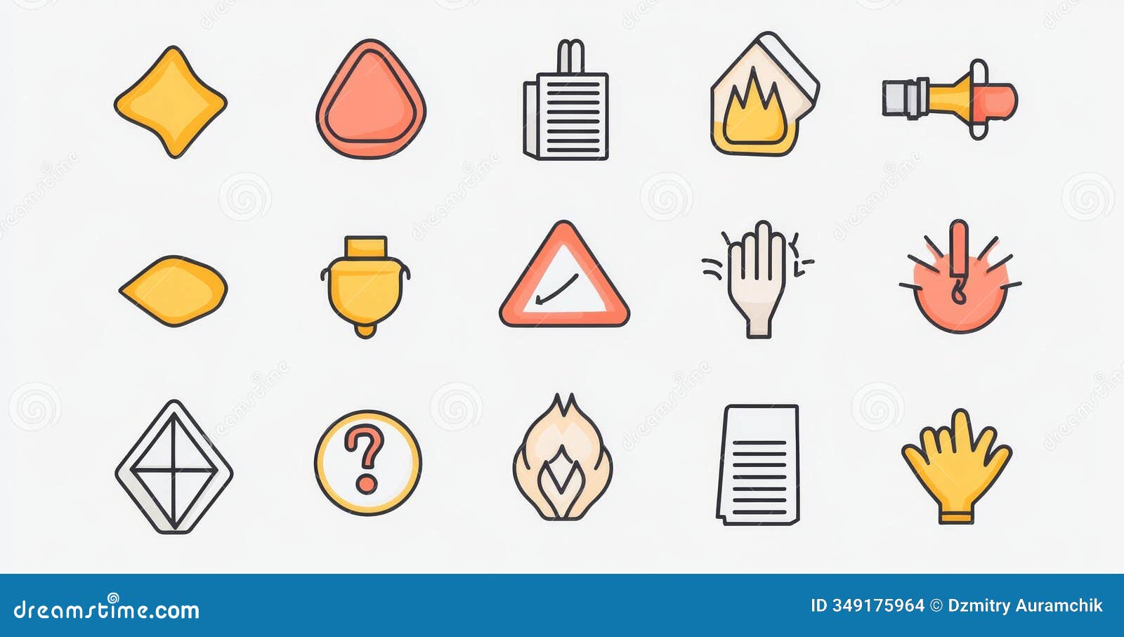 Collection of Line Icons for Alert and Risk Signs. Editable Thin Stroke ...