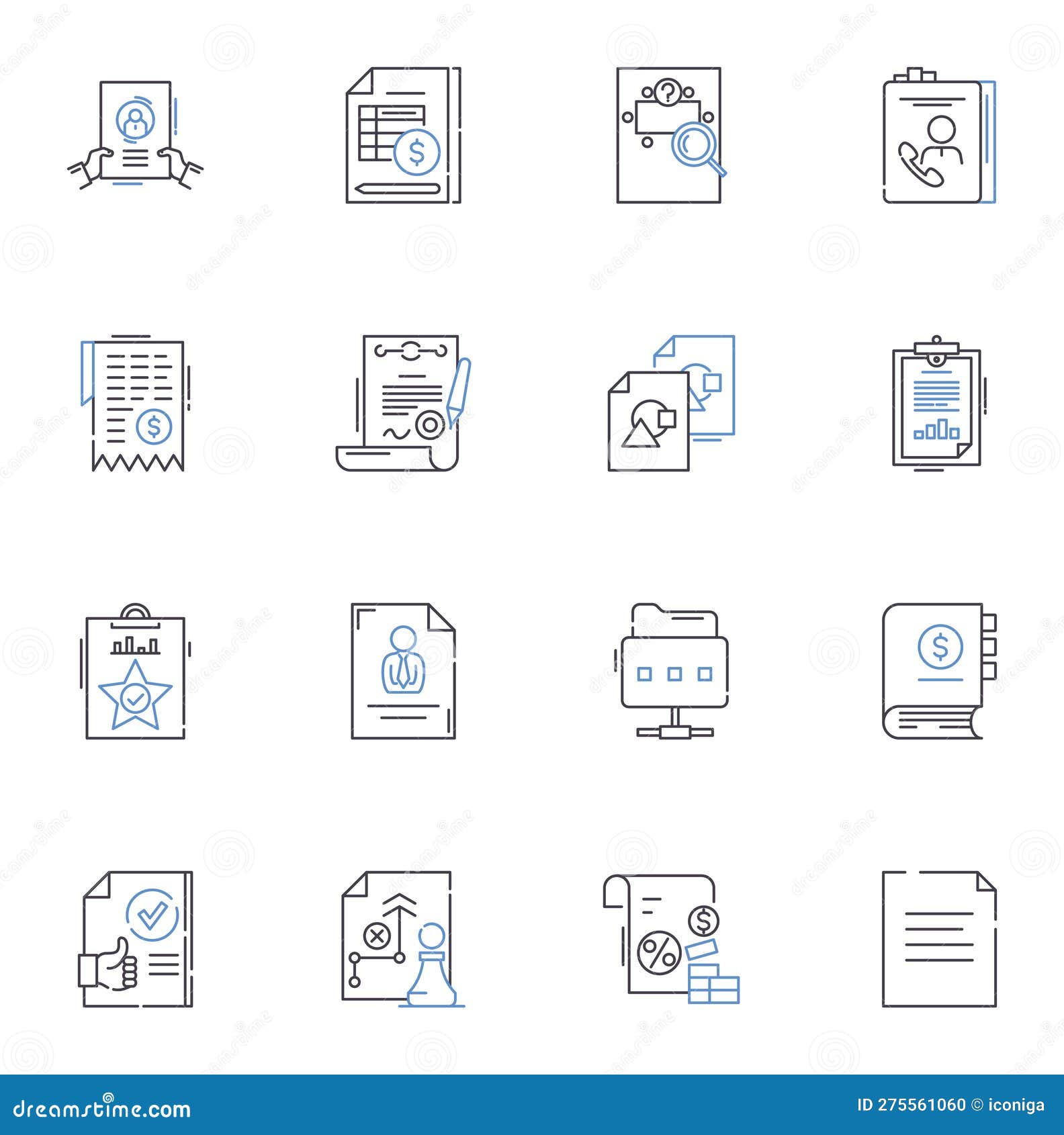 Collection Line Icons Collection Assortment Agglomeration Array