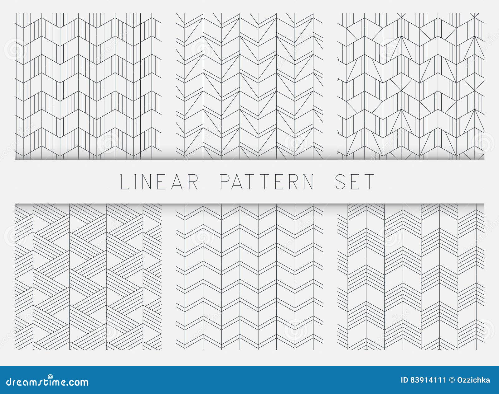 Collection of Linear Black and White Geometric Pattern Textures. Stock ...